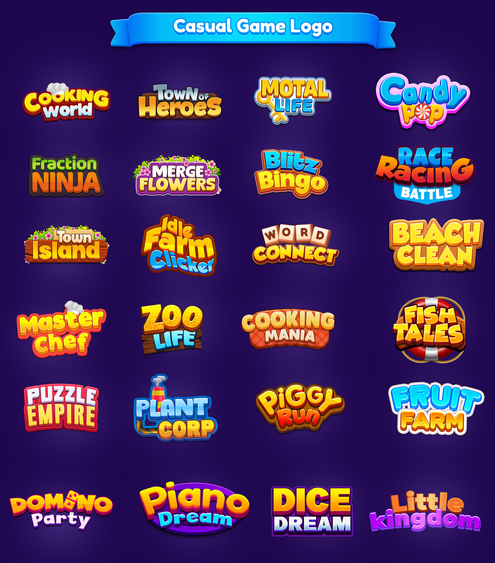 ArtStation - Casual Game logo, Game logo, 2D game Logo