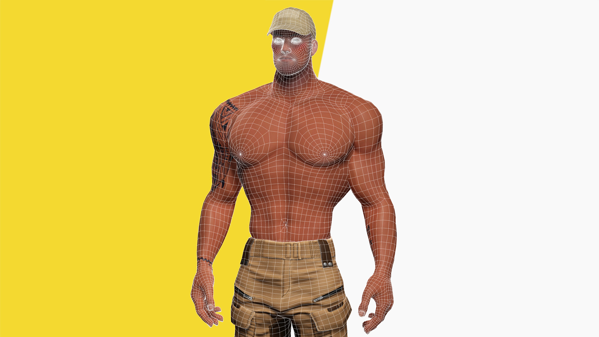 NextUpgrade3d - Muscle Stylized Strongman Bodyguard Commander Low-poly 3D model