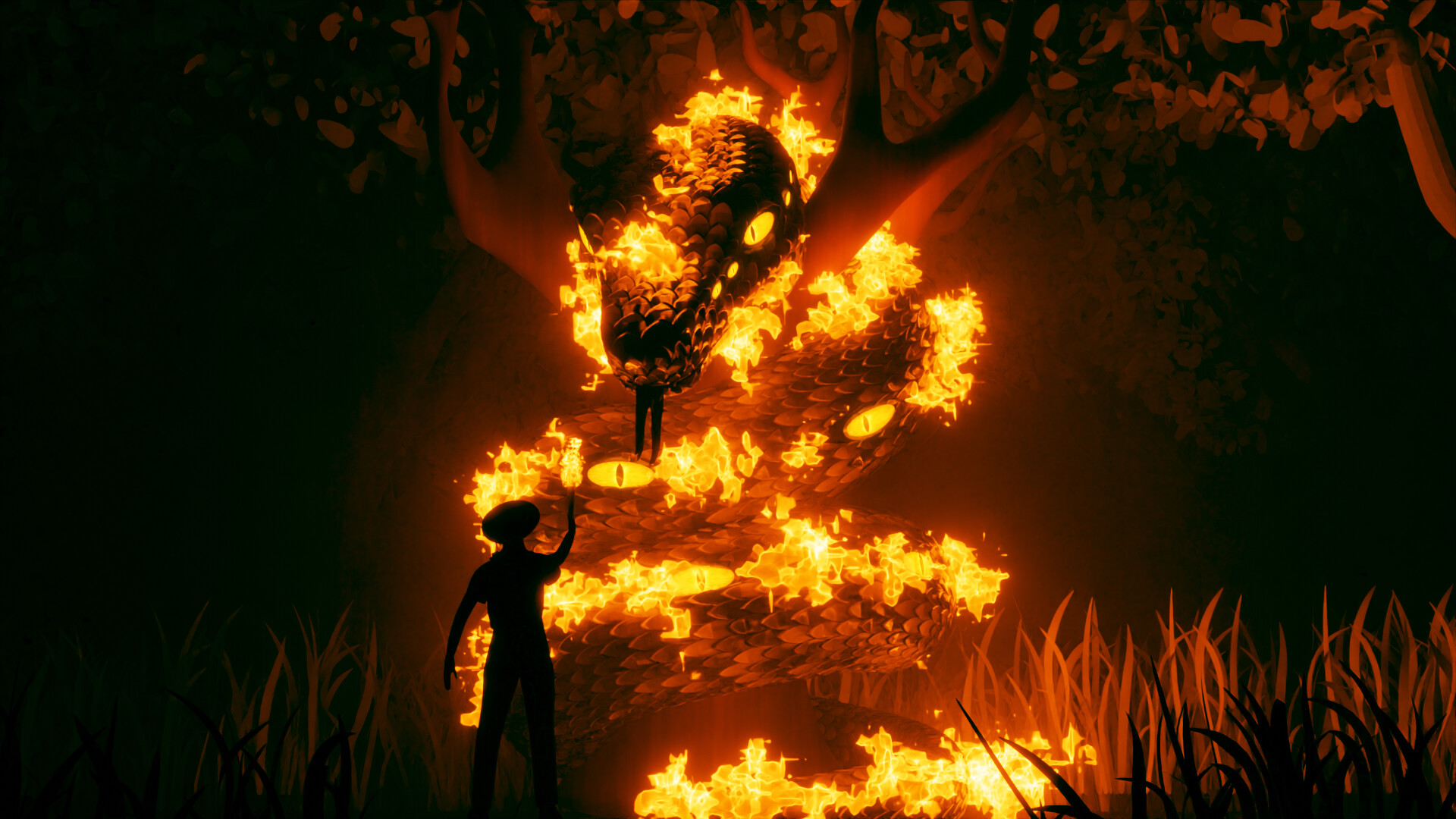 ArtStation - Boitatá, a fire snake from Brazilian folklore