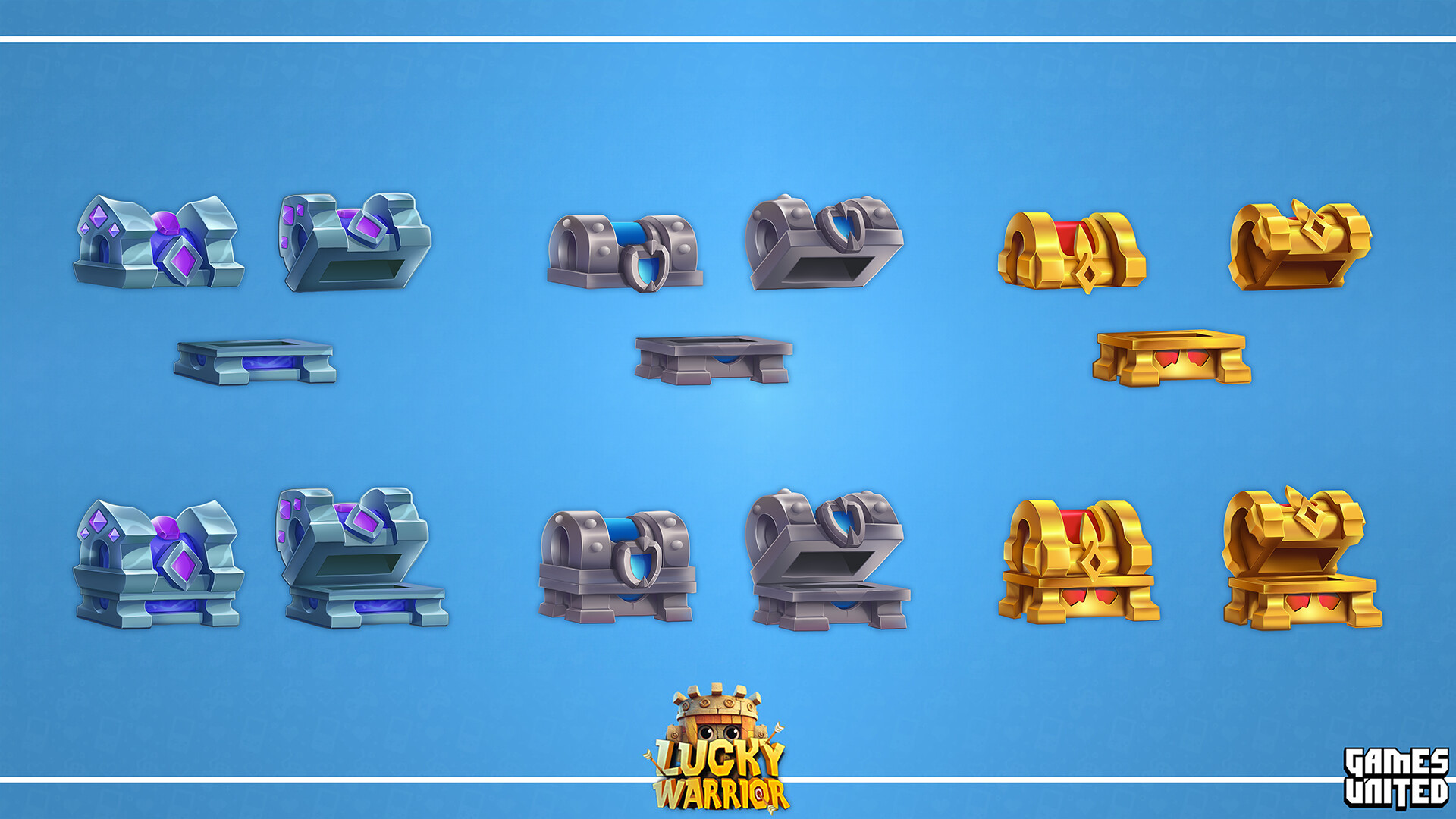 ArtStation - Game Art (Lucky Warrior Emotes And Chests)