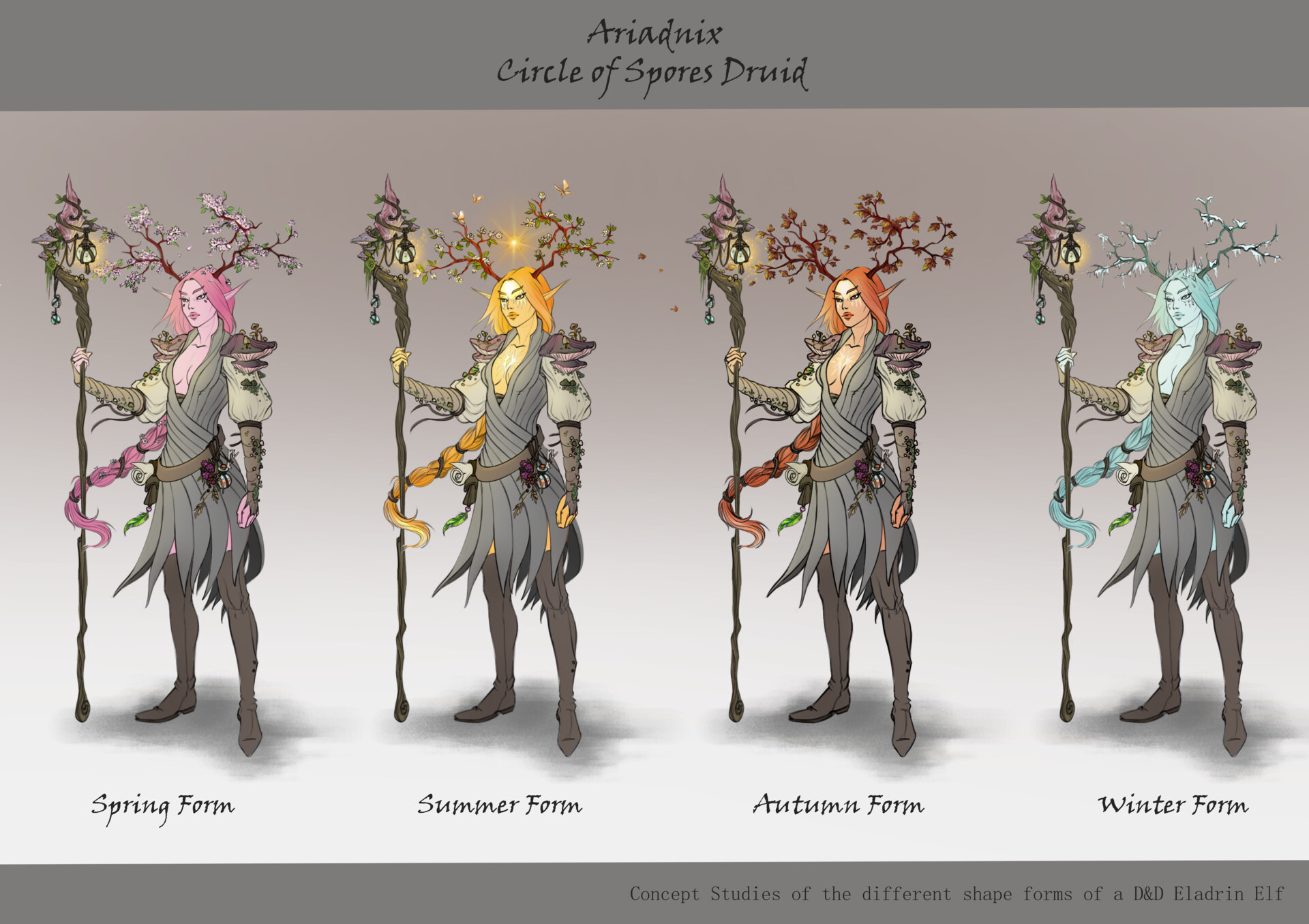 ArtStation - Concept Studies of A Druid of the Spores Elf