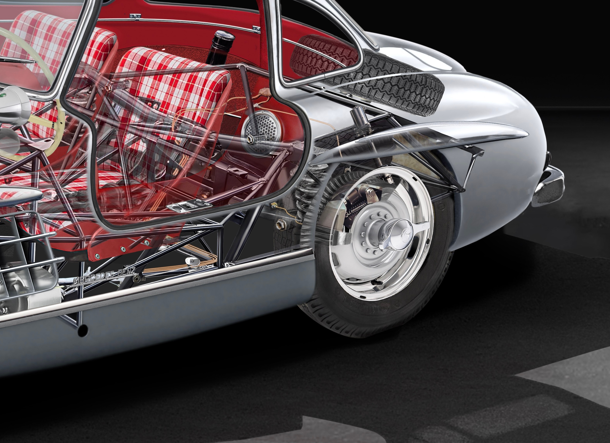 Cutaway art and prints - Mercedes 300 SL "super leicht" Gullwing and ...