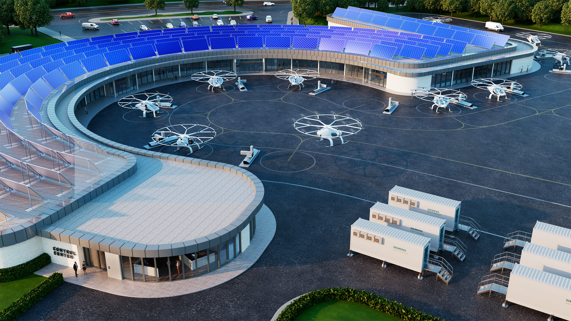 ArtStation - Vertiport concept visualizations for Siemens