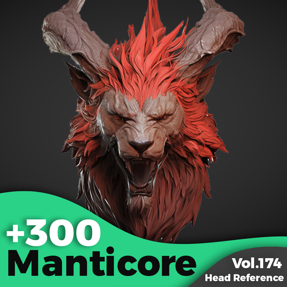 ArtStation - +300 Manticore Head Sculpt Reference (4k)