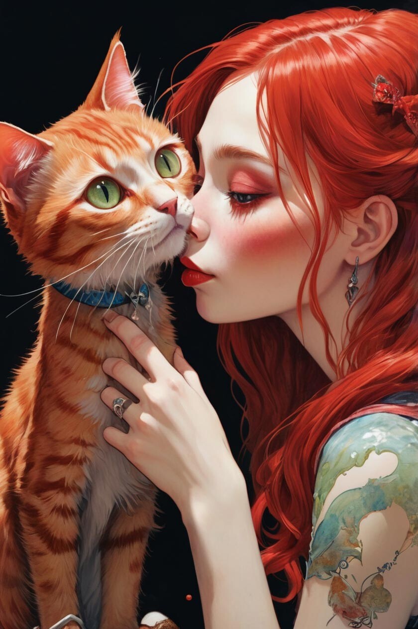 ArtStation - Girl with a Cat