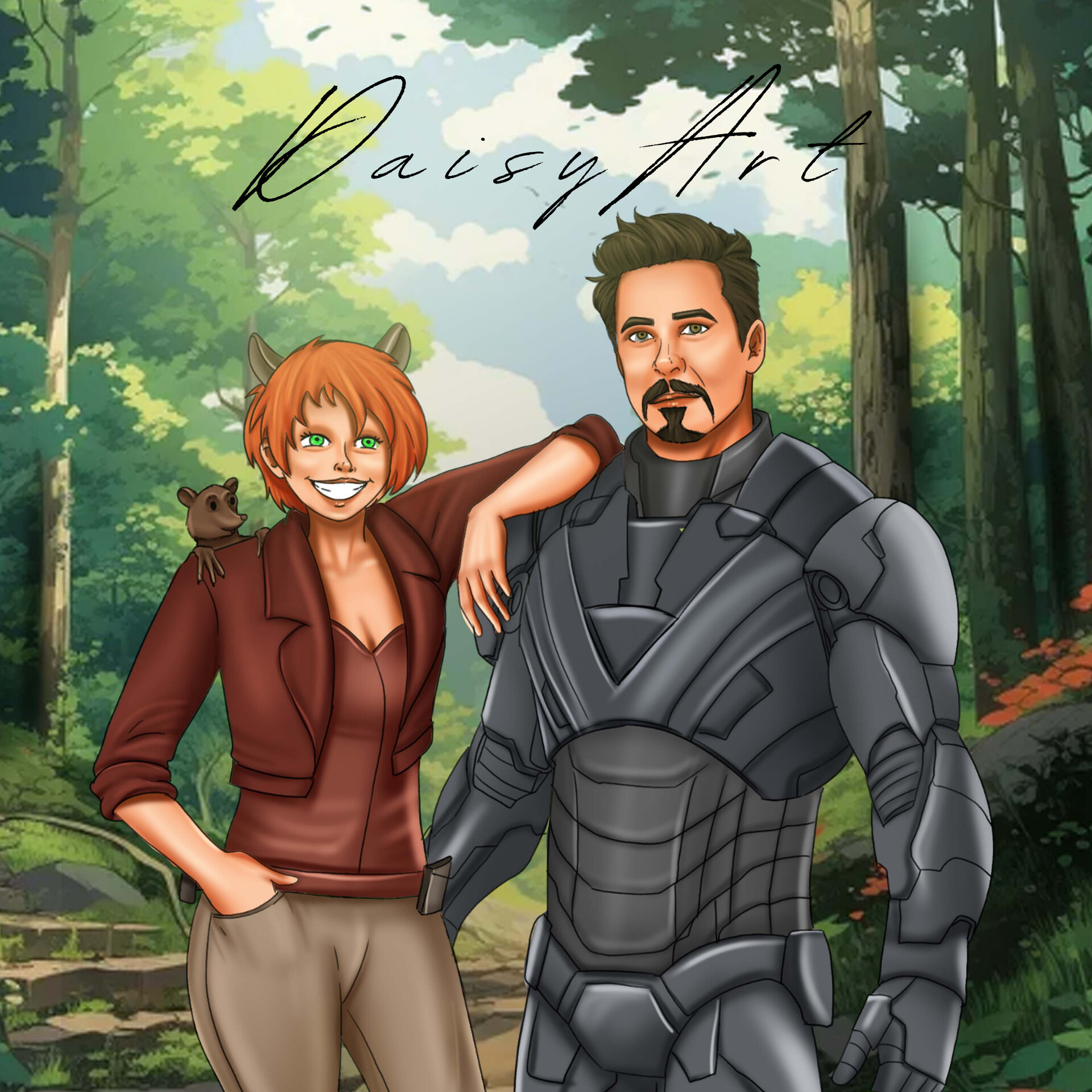 ArtStation - Dorrie and Tony Stark with Squirrel