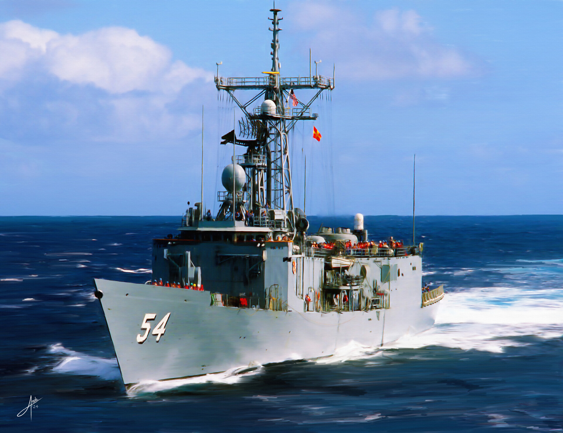 ArtStation - USS Ford at Sea