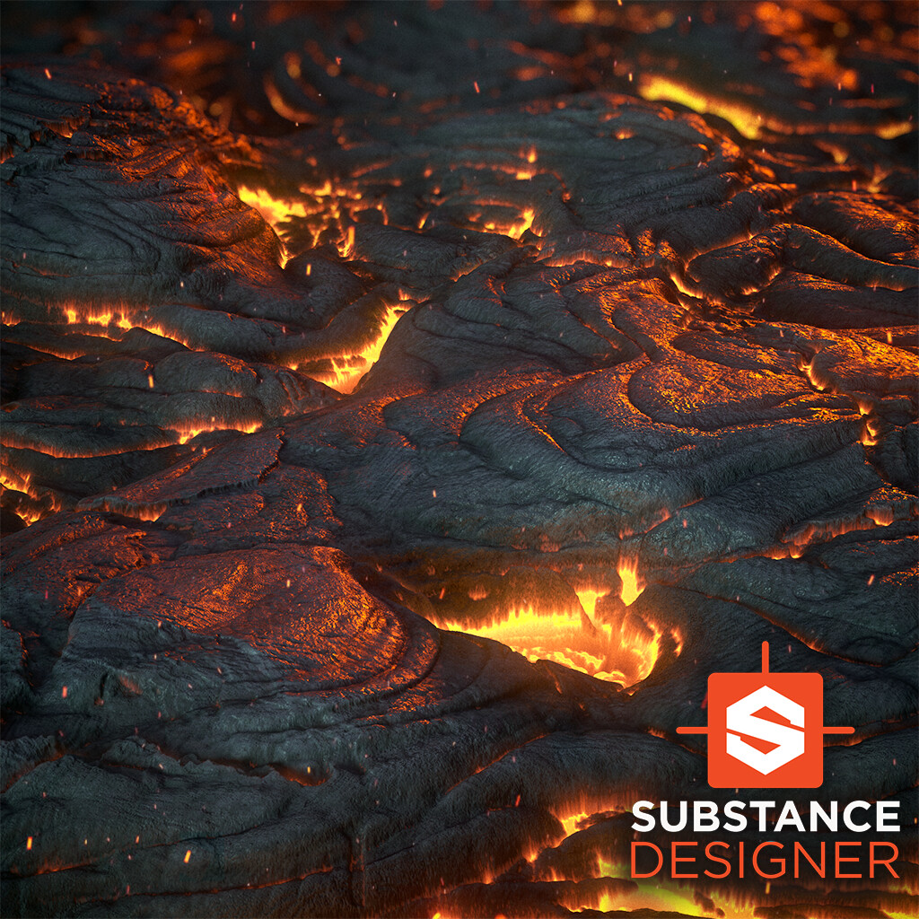ArtStation - Procedural lava material