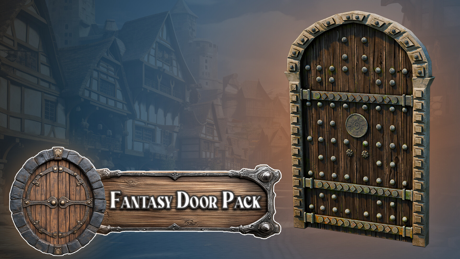 3D Tudor - Blender 20 Massive Fantasy Doors Asset Pack