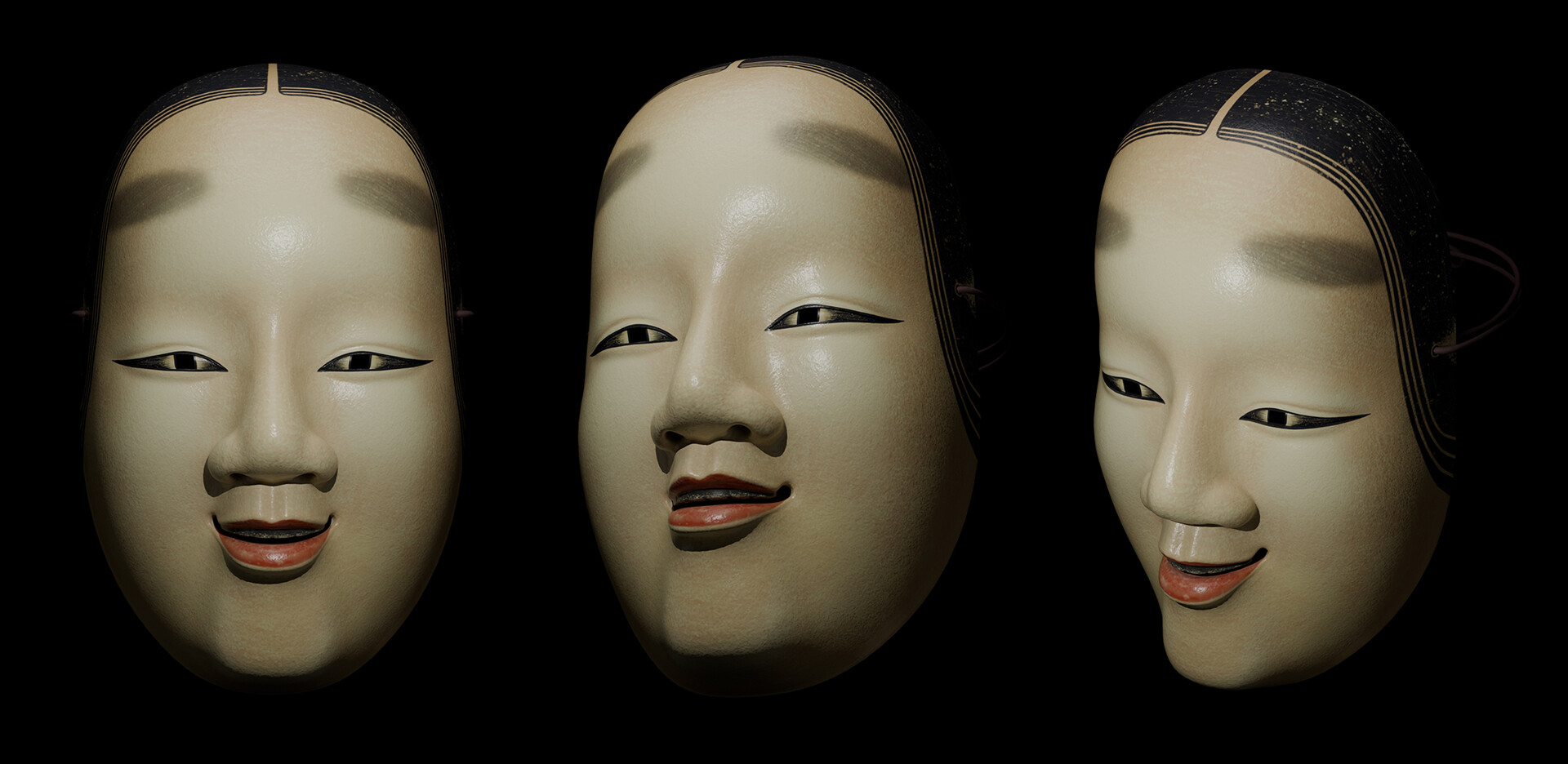 ArtStation - Noh Mask (Female) / 能面 (女)