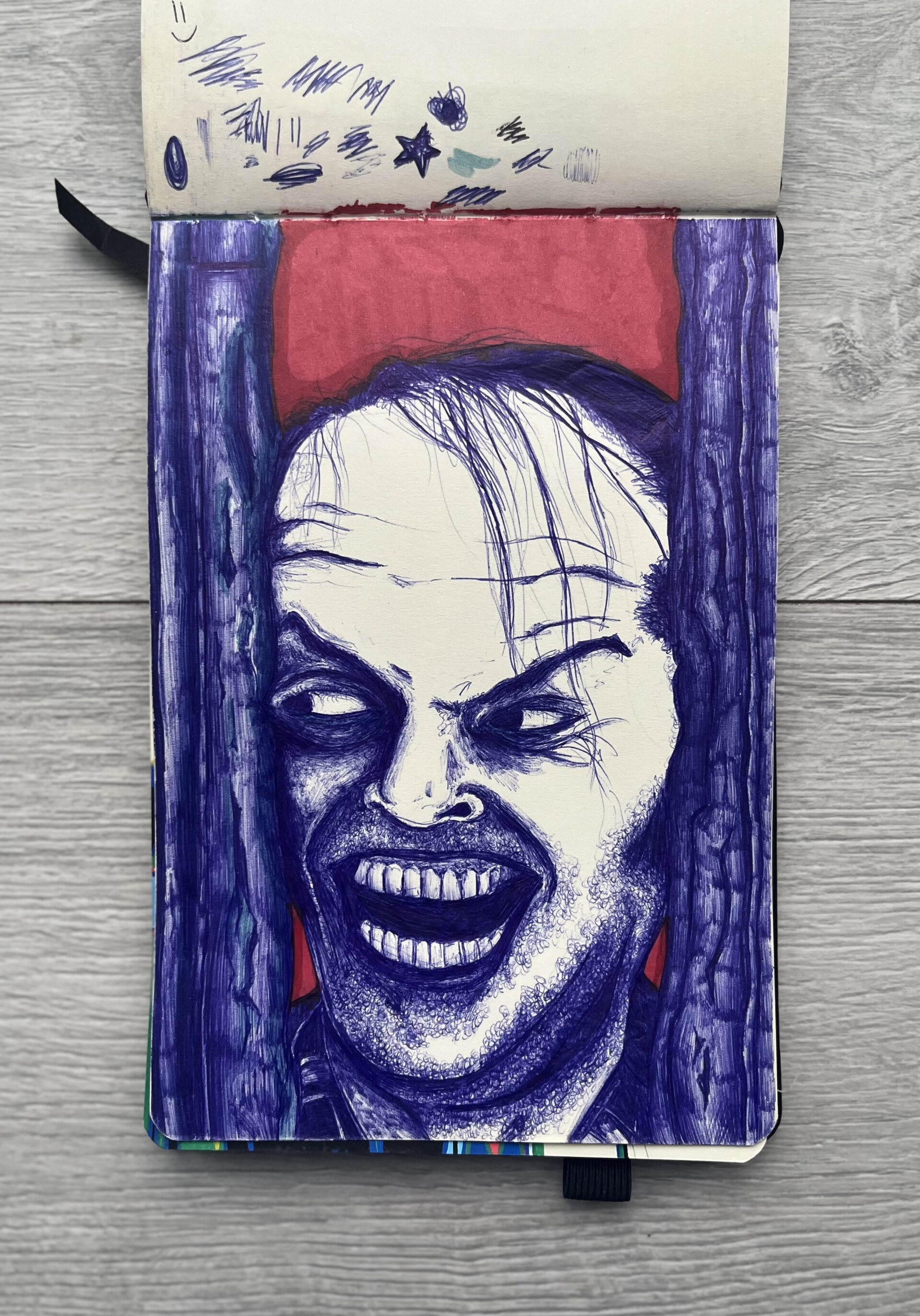 ArtStation - The Shining 🎥 (biro and red copic)