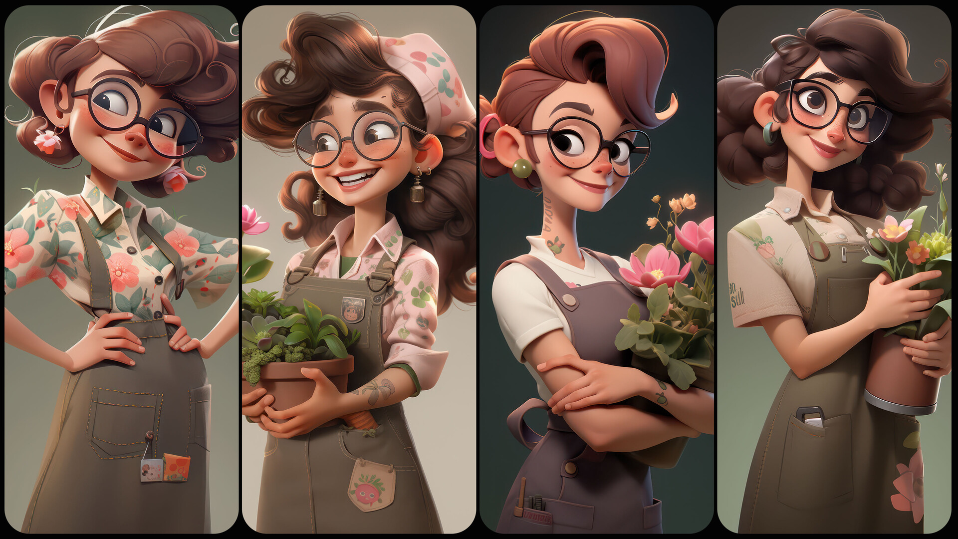 Ferial Studio - 🔹280 Florist Female - Stylized Character Reference ...