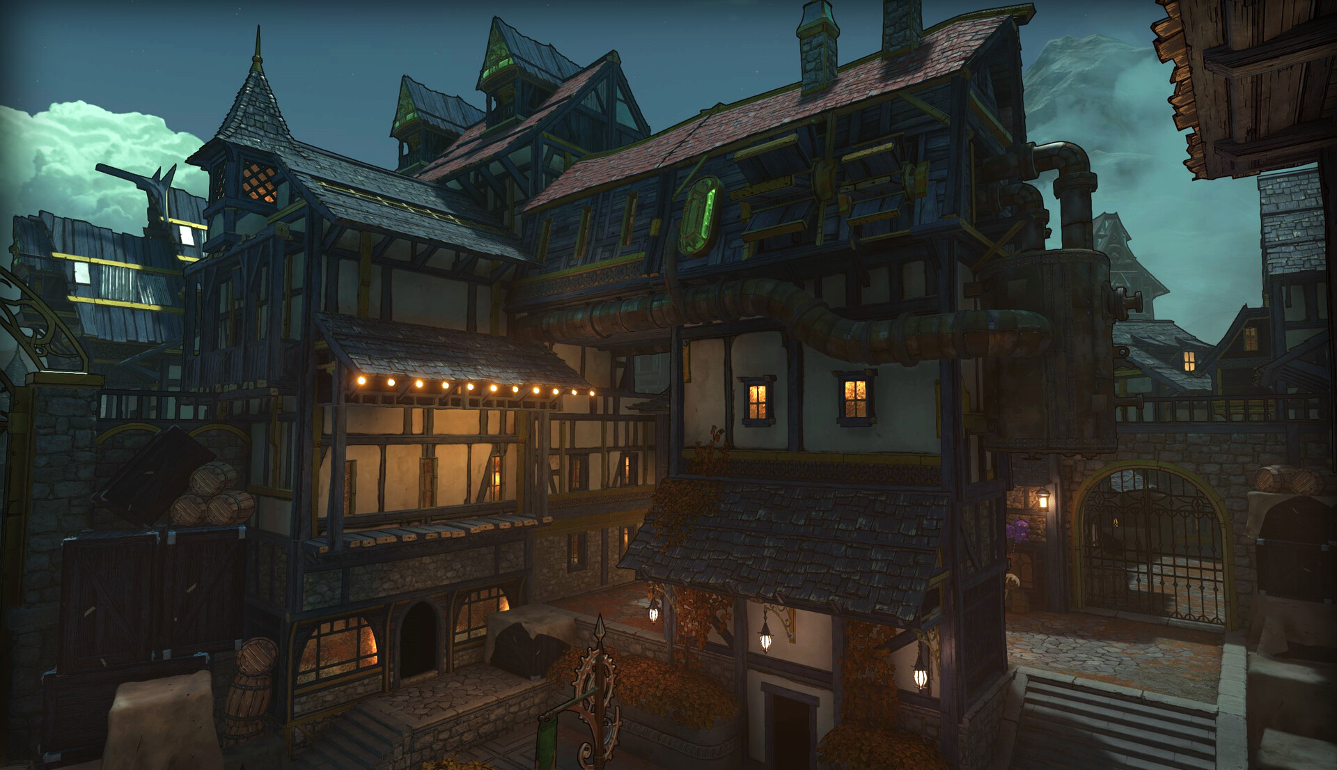 Art of Matthew Wood - Tiny Tina Level Art - Cog Work Plaza Battle Map ...