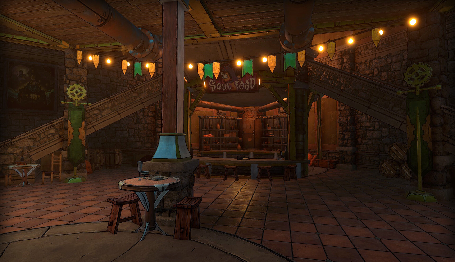 Art of Matthew Wood - Tiny Tina Level Art - Cog Work Plaza Battle Map ...