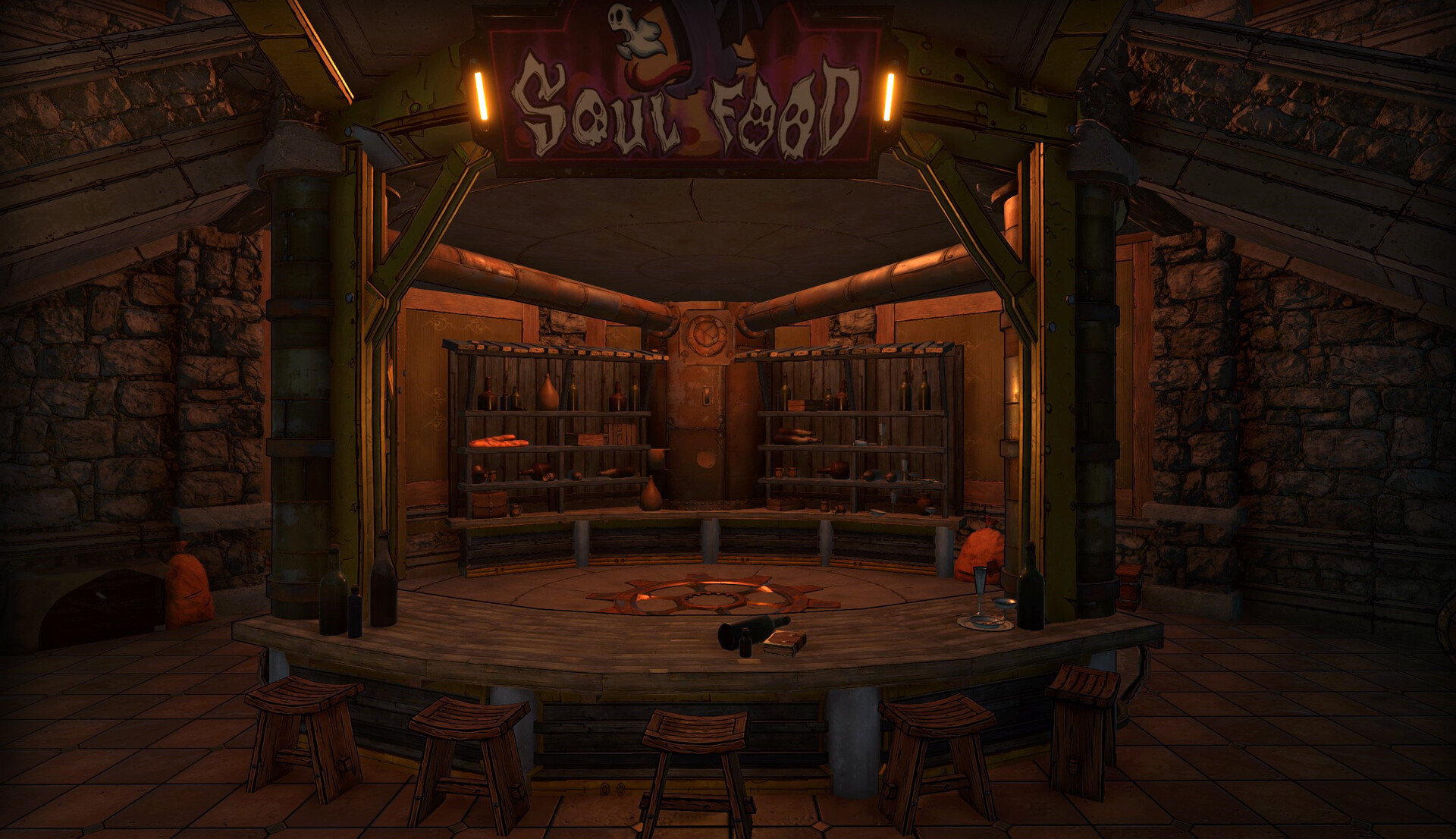 Art of Matthew Wood - Tiny Tina Level Art - Cog Work Plaza Battle Map ...