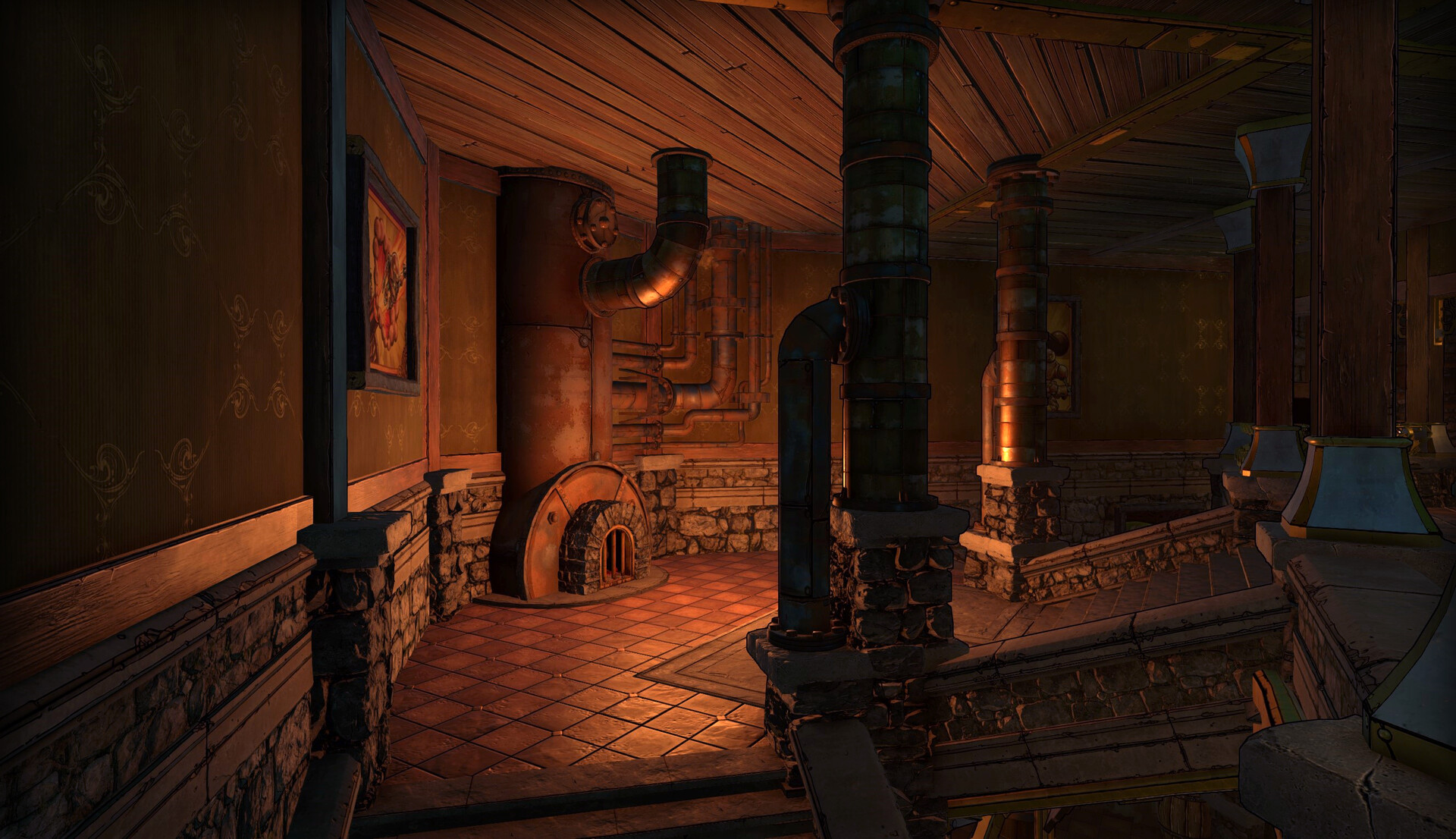 Art of Matthew Wood - Tiny Tina Level Art - Cog Work Plaza Battle Map ...