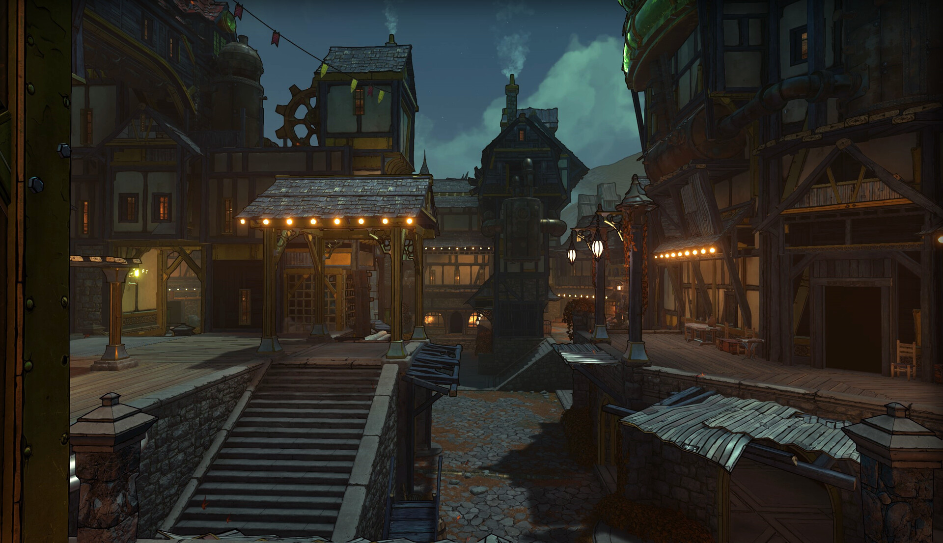 Art of Matthew Wood - Tiny Tina Level Art - Cog Work Plaza Battle Map ...