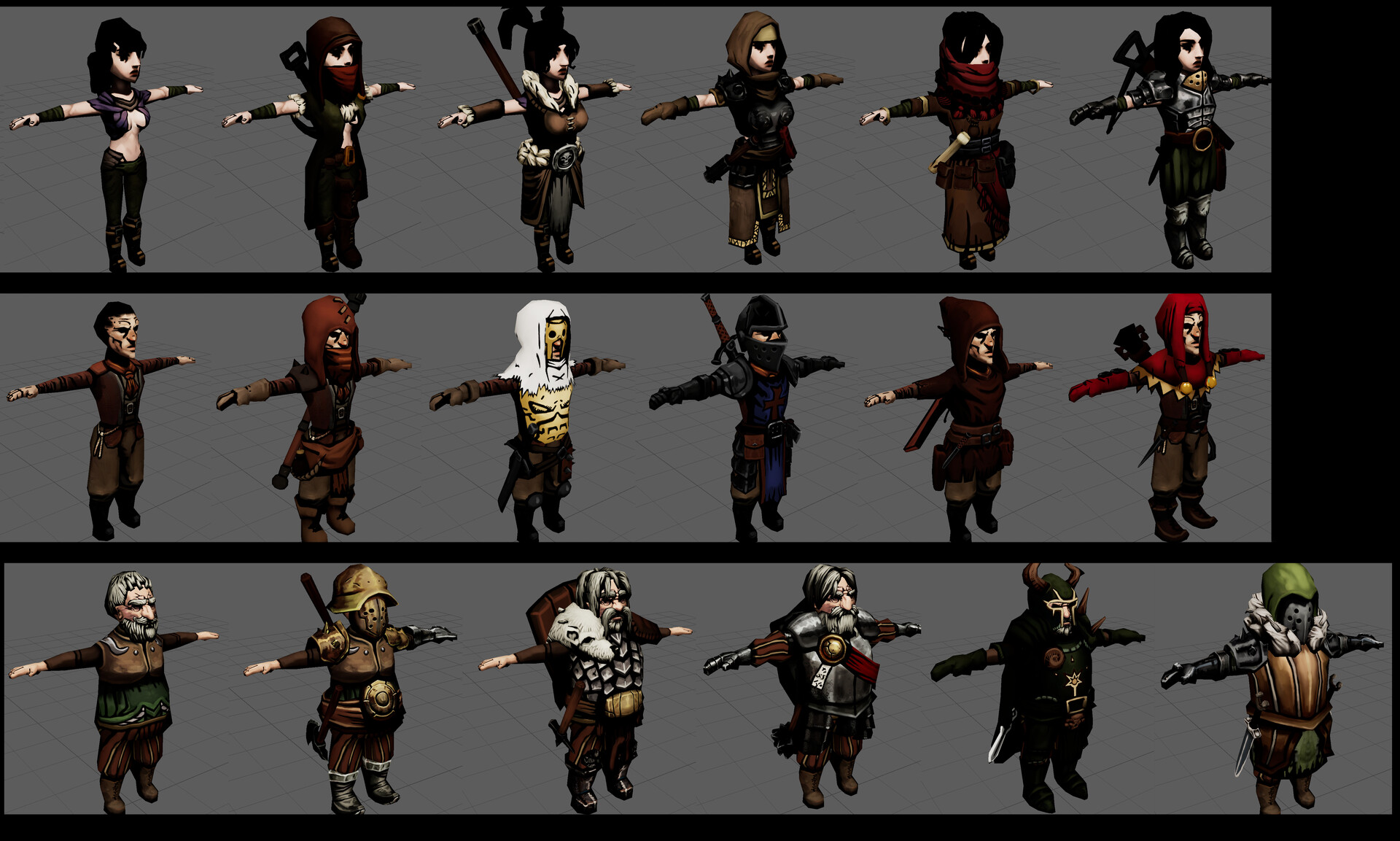 ArtStation - Characters for a strategy game ,,Darkest Dungeon inspired,,