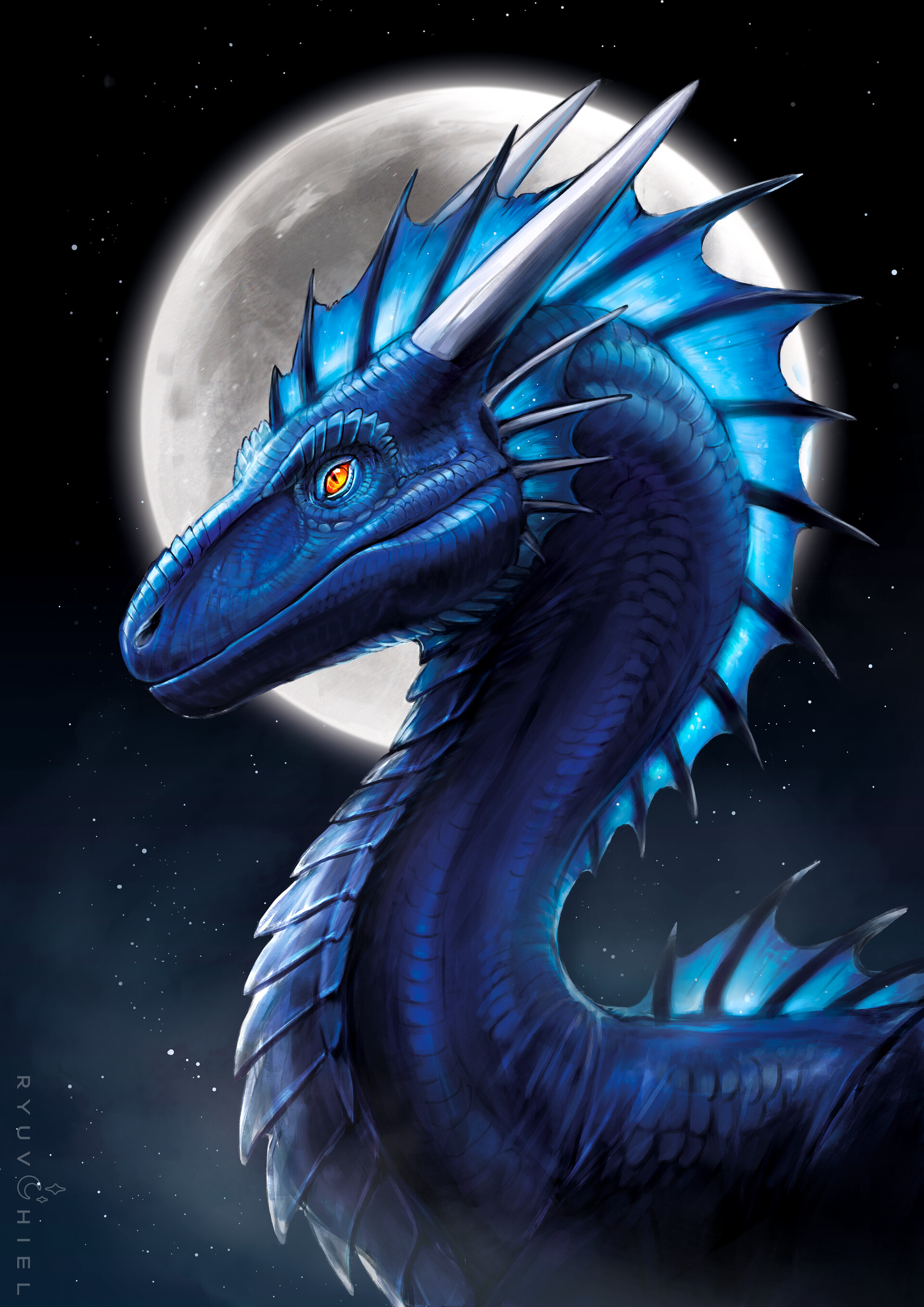 ArtStation - Full Moon Dragon
