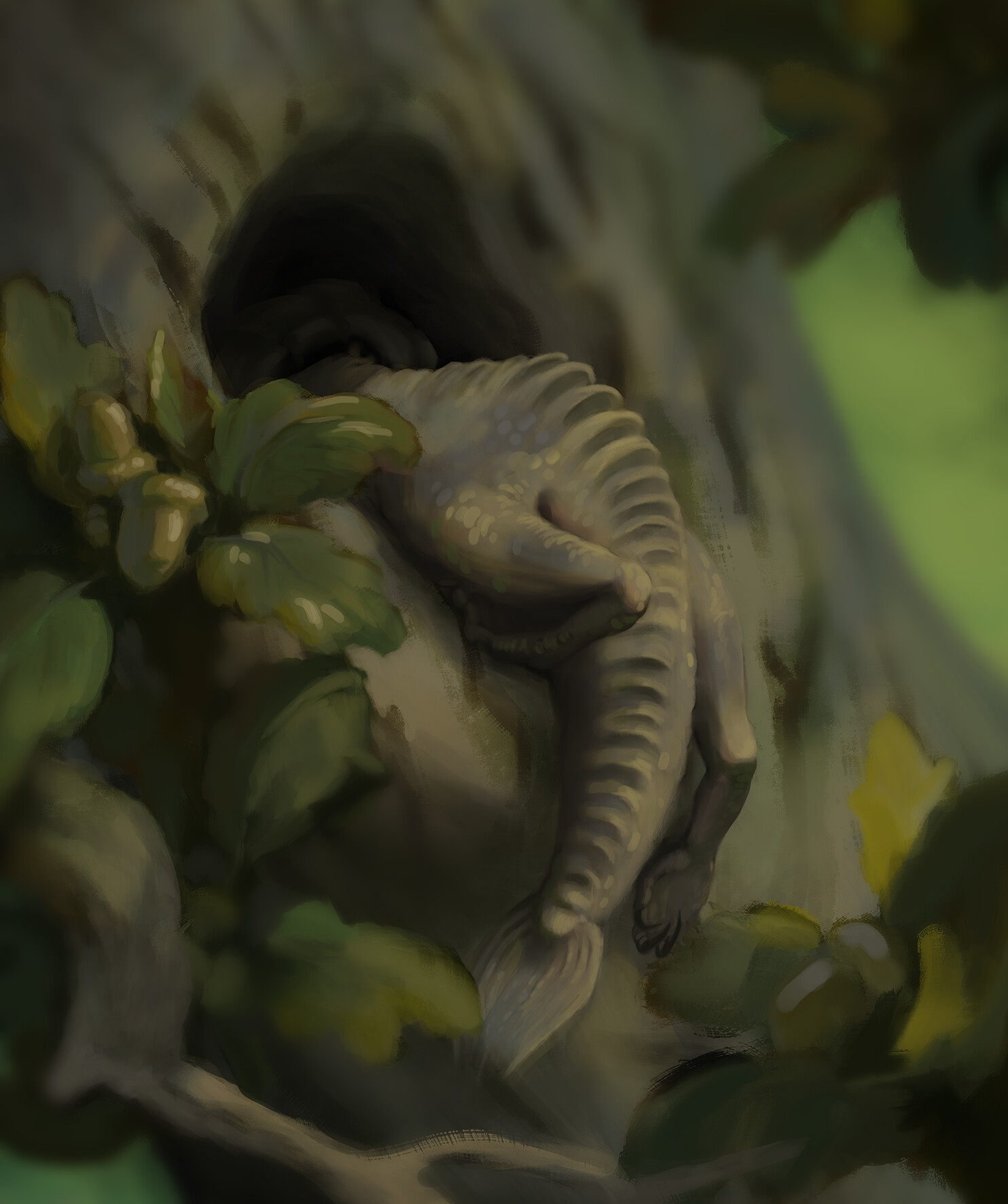 ArtStation - Rest in a hollow tree