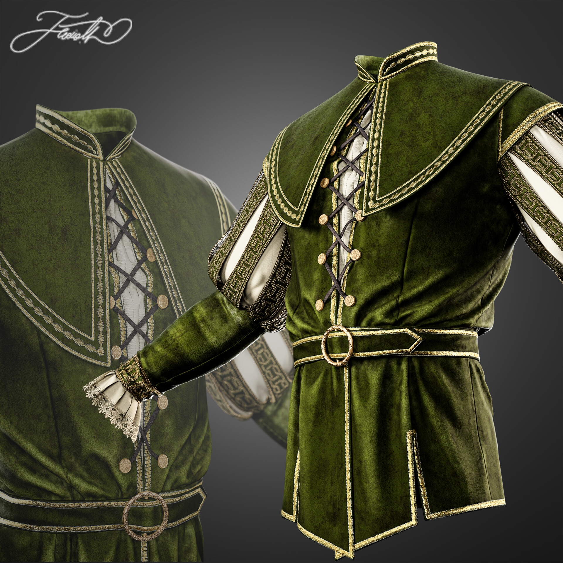 ArtStation - 12 Medieval jacket Collection-Marvelous Designer - Vol 2
