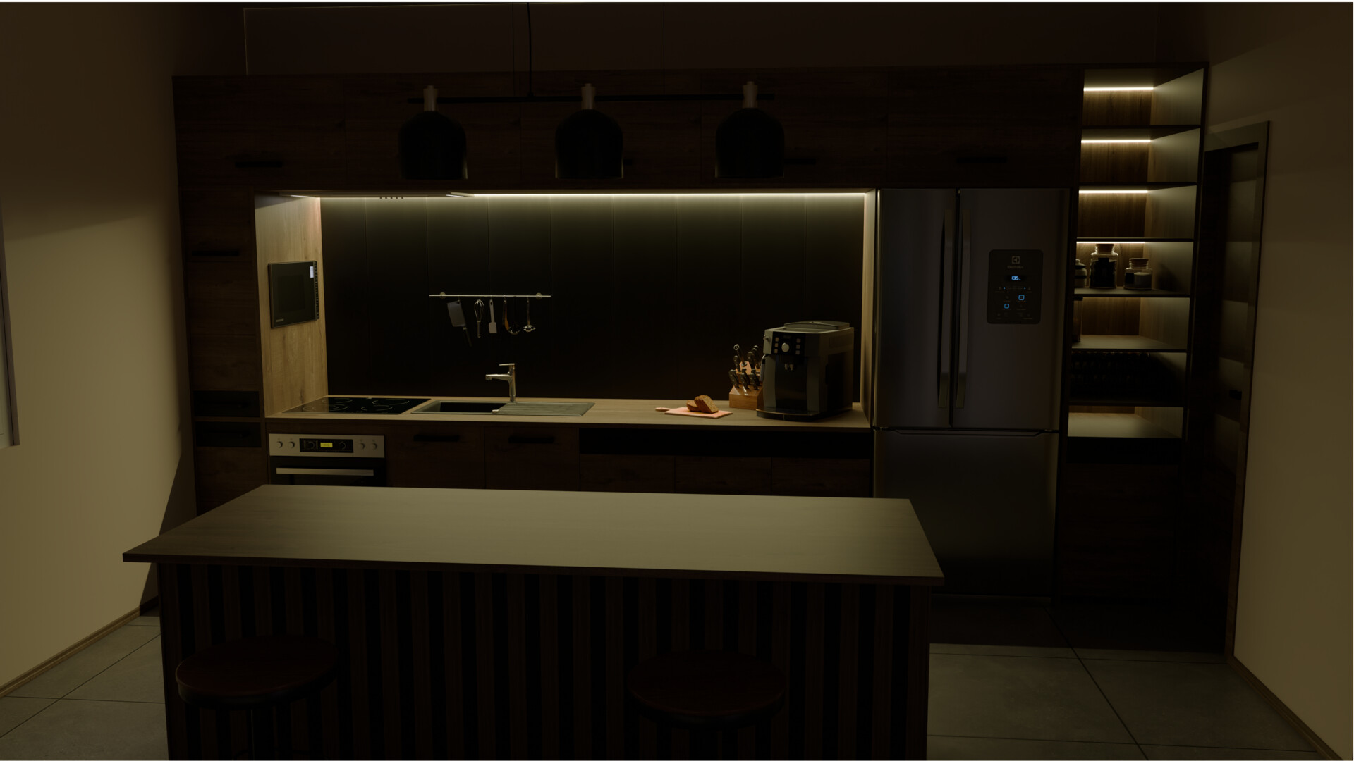 ArtStation - kitchen visualization consistent with the technical drawing
