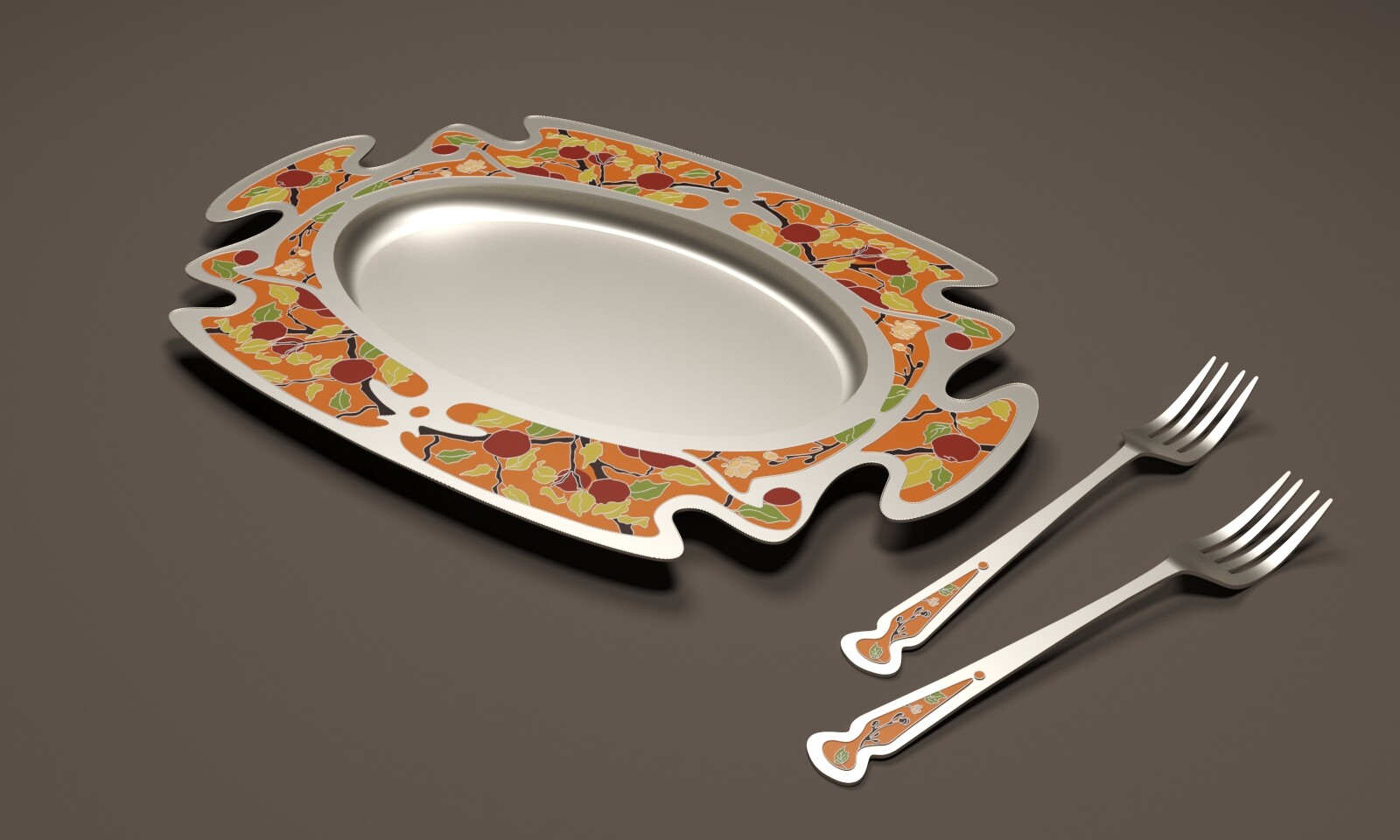 ArtStation - Silver tray with forks