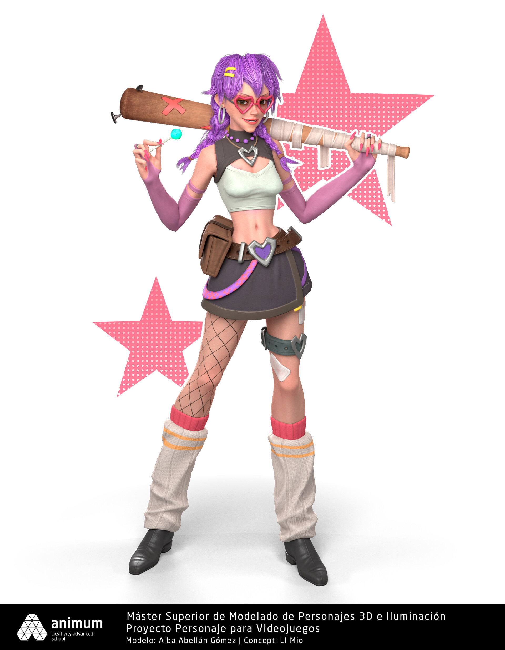 ArtStation - Videogames project - Baseball bat girl