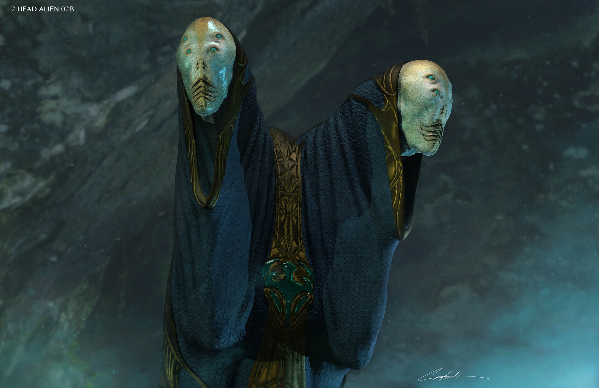 Constantine Sekeris - 2 headed Alien Design