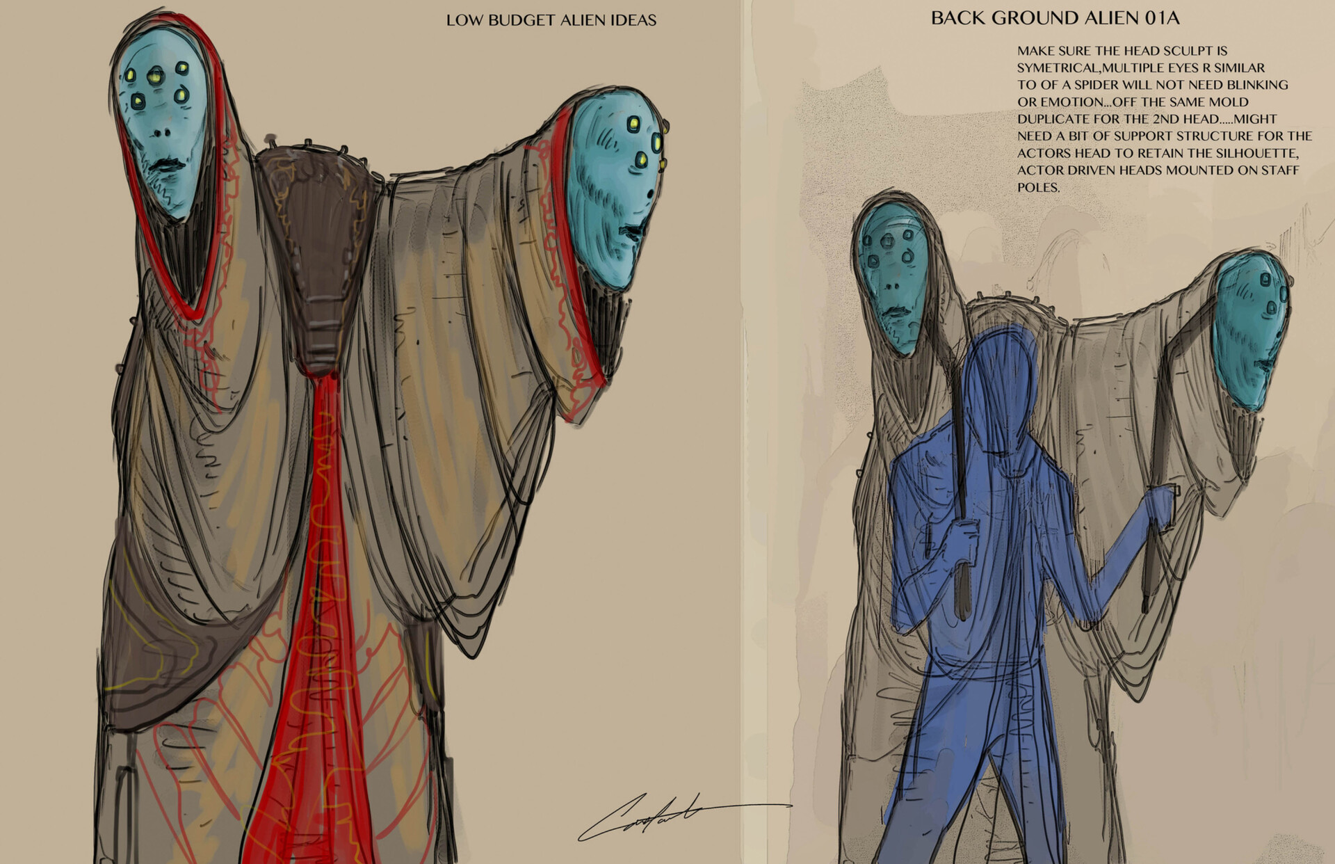 Constantine Sekeris - 2 headed Alien Design