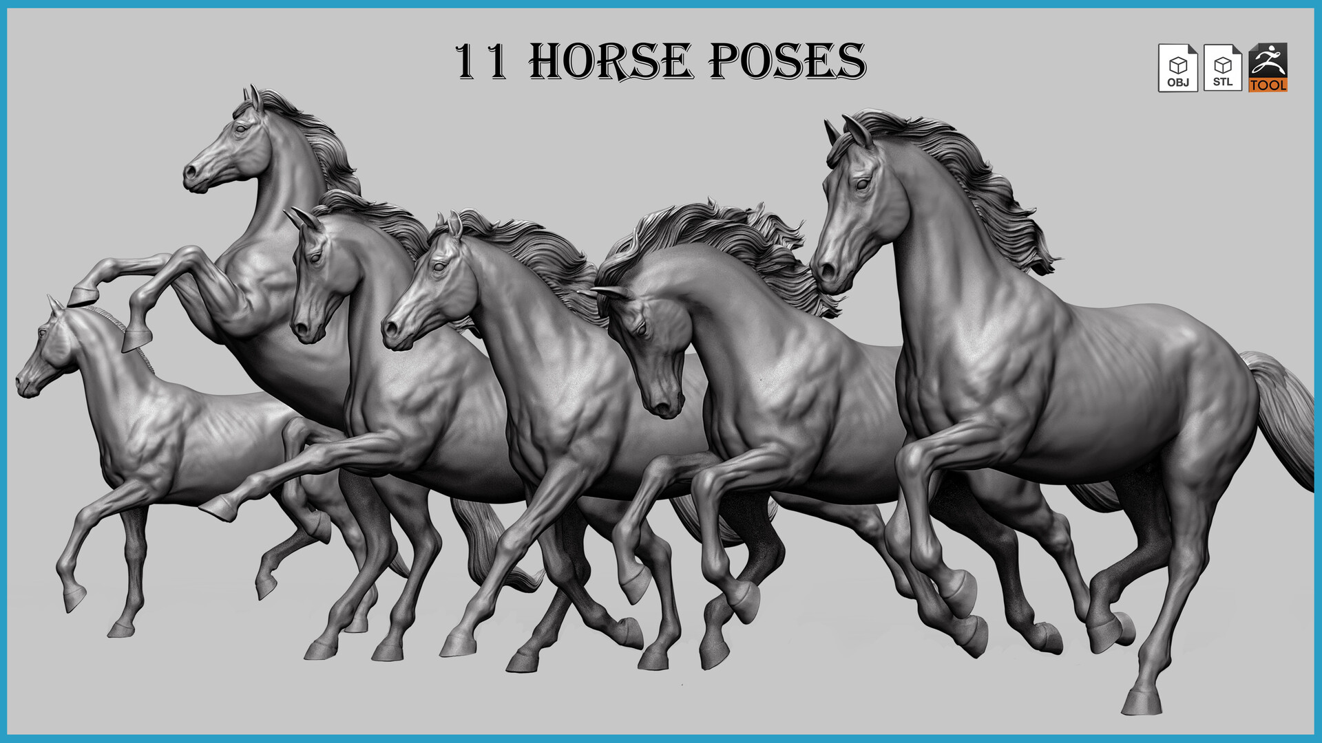 ArtStation - 11 horse poses