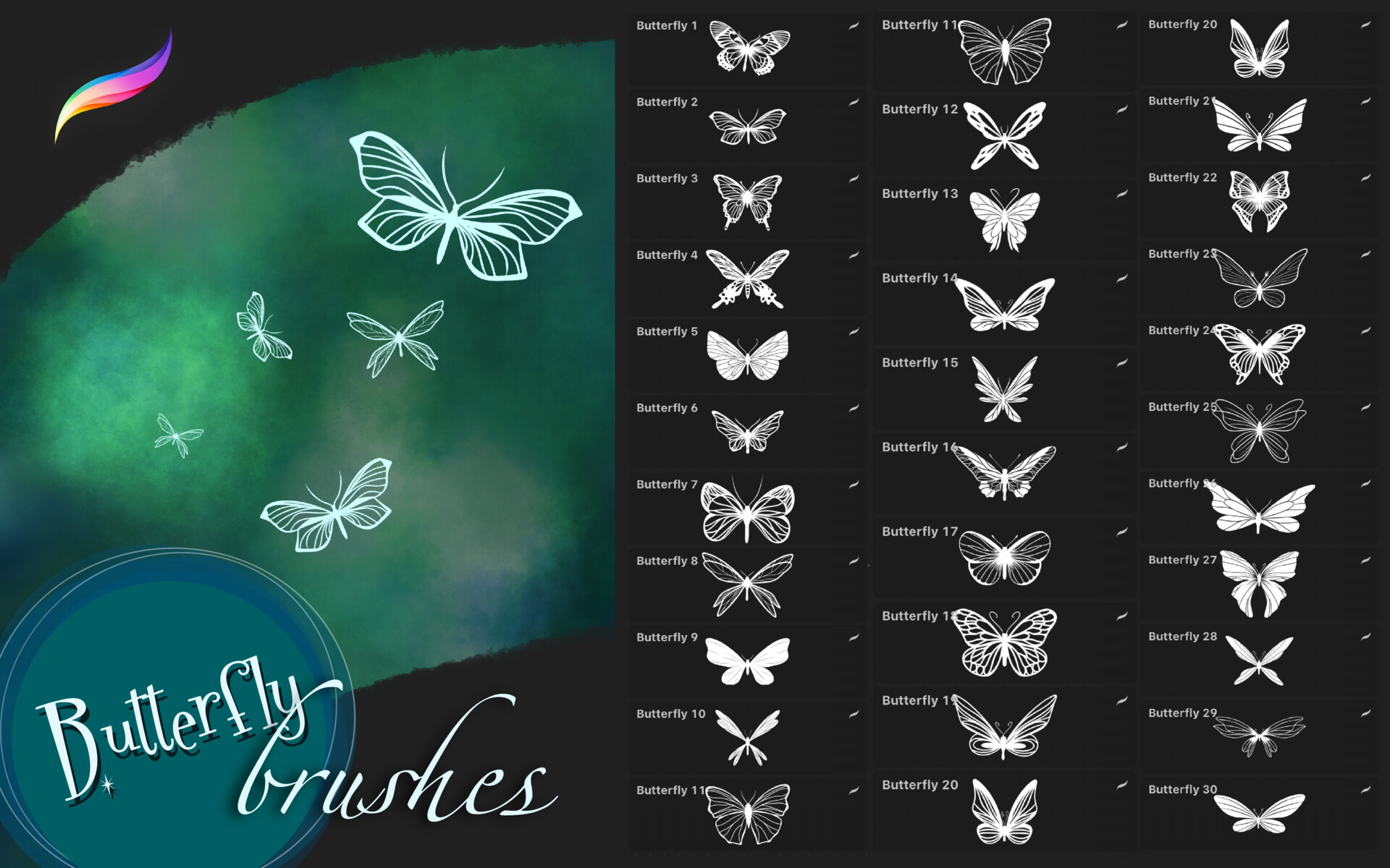 ArtStation - Butterfly brushes