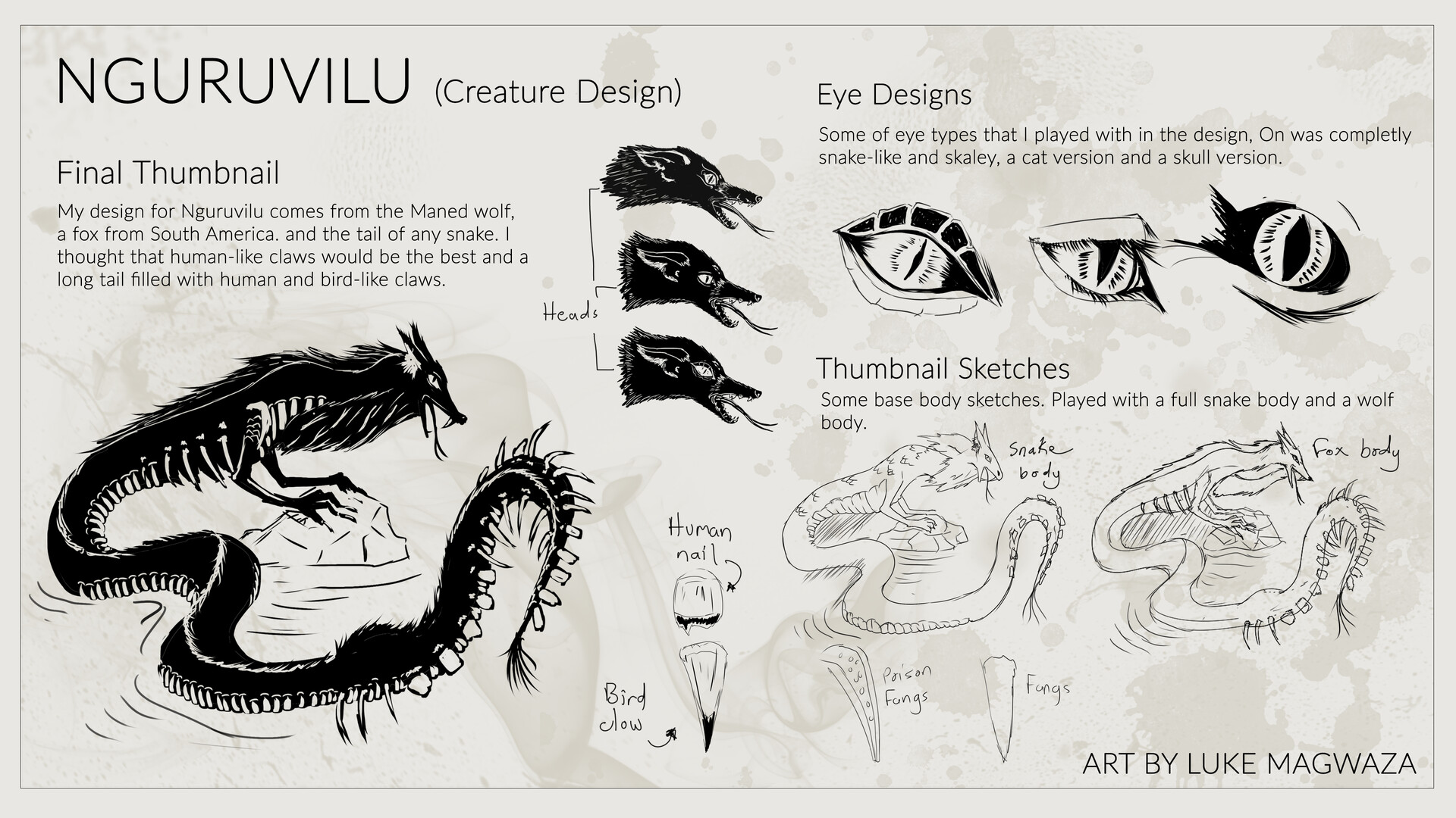 Luke Magwaza - Chonchon and Nguruvilu concept art