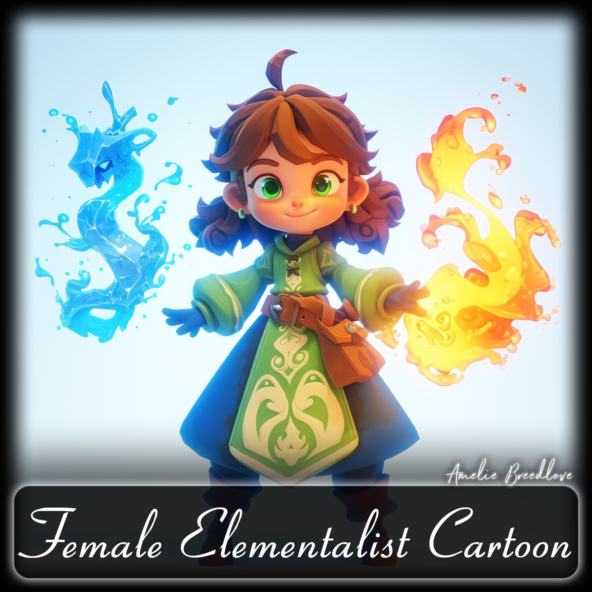 ArtStation - 200 Female Elementalist Cartoon (Full Body) Reference Pack | 4K | v.155