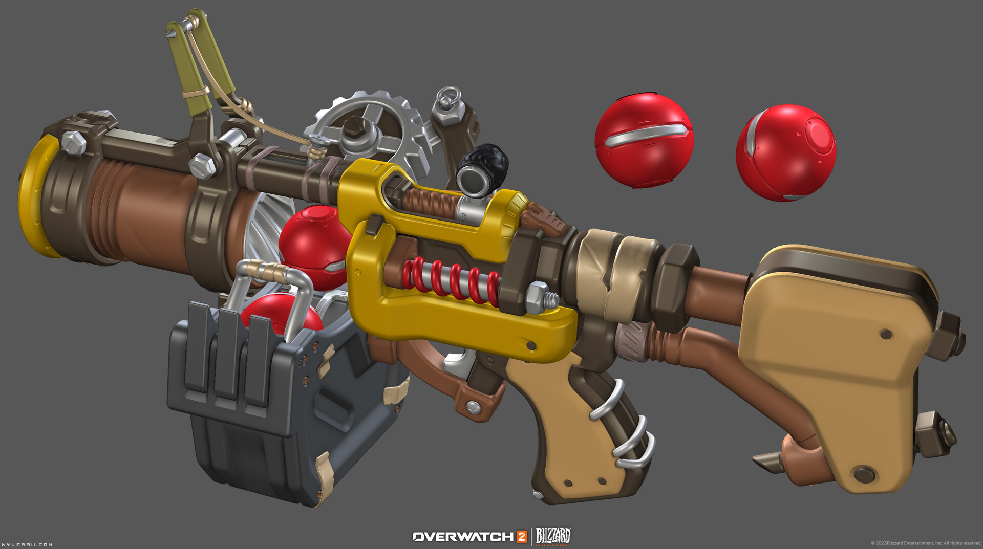 Kyle Rau - Hardsuface Artist - Portfolio - Junkrat 2.0 gun