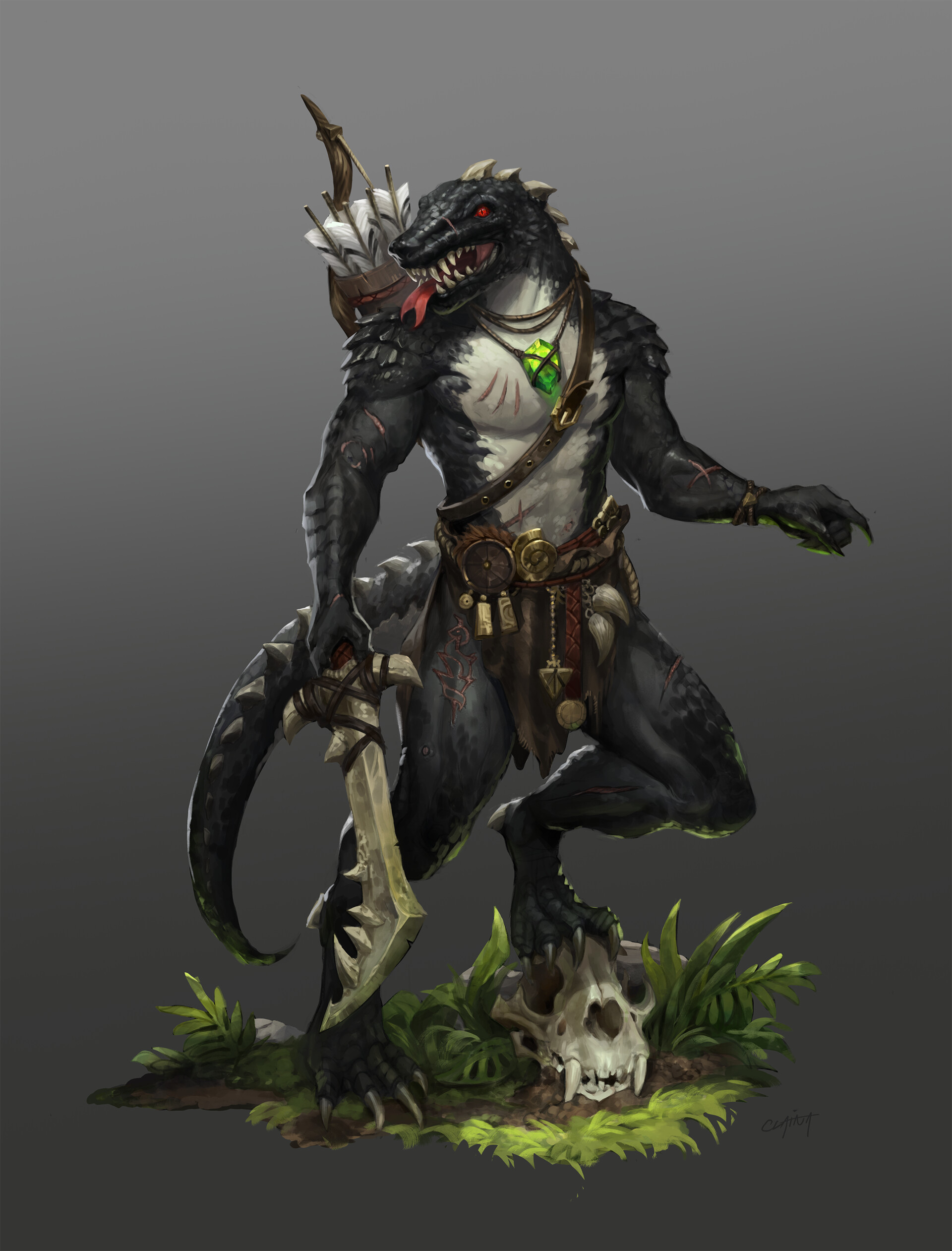 Claina's Portfolio - Bipod Lizardfolk - DND