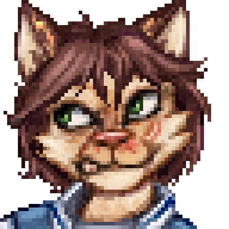 ArtStation - Scarred cat pixel portrait
