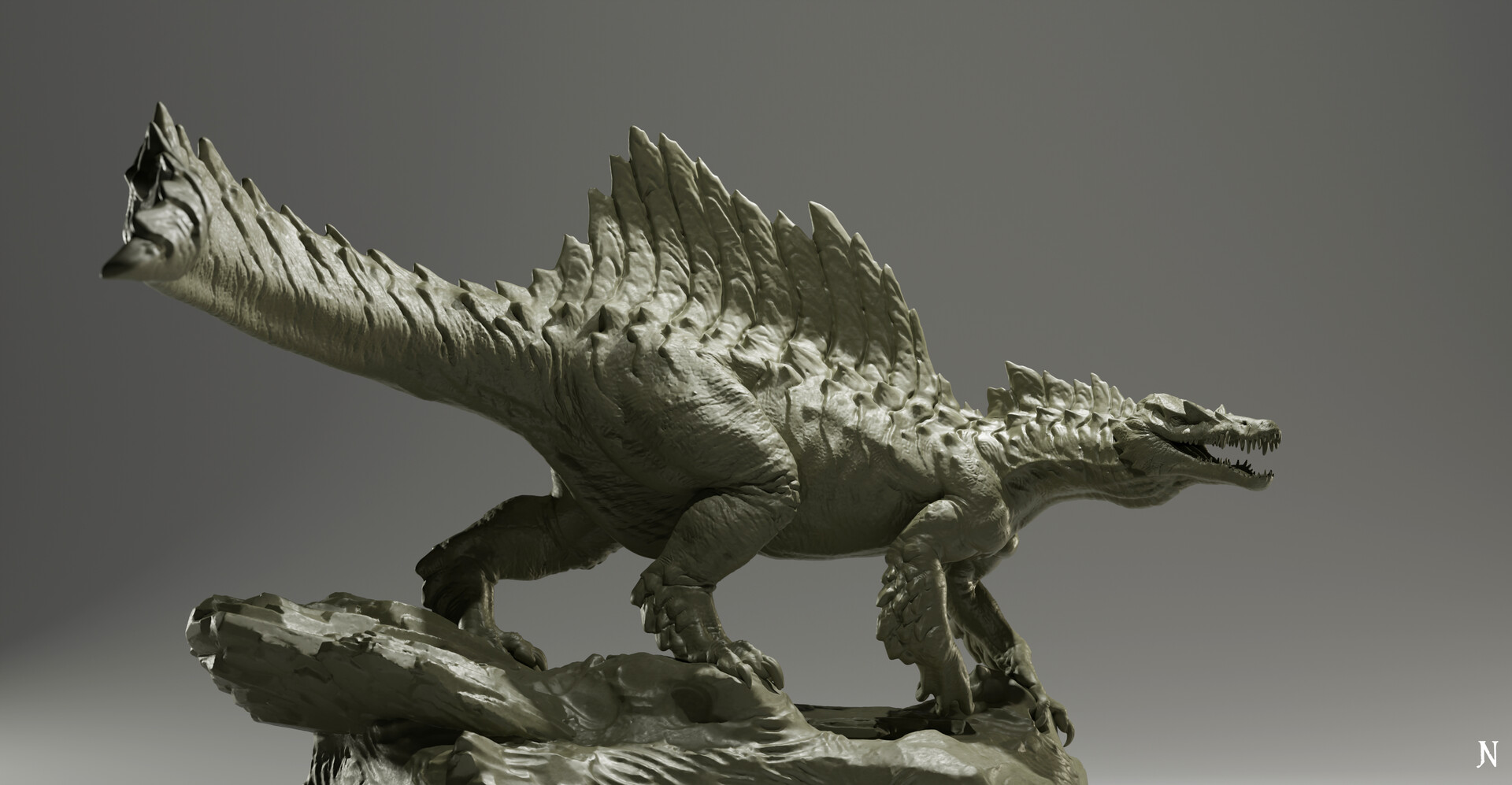 ArtStation - Crocosaurus - Zbrush x Monsterclay