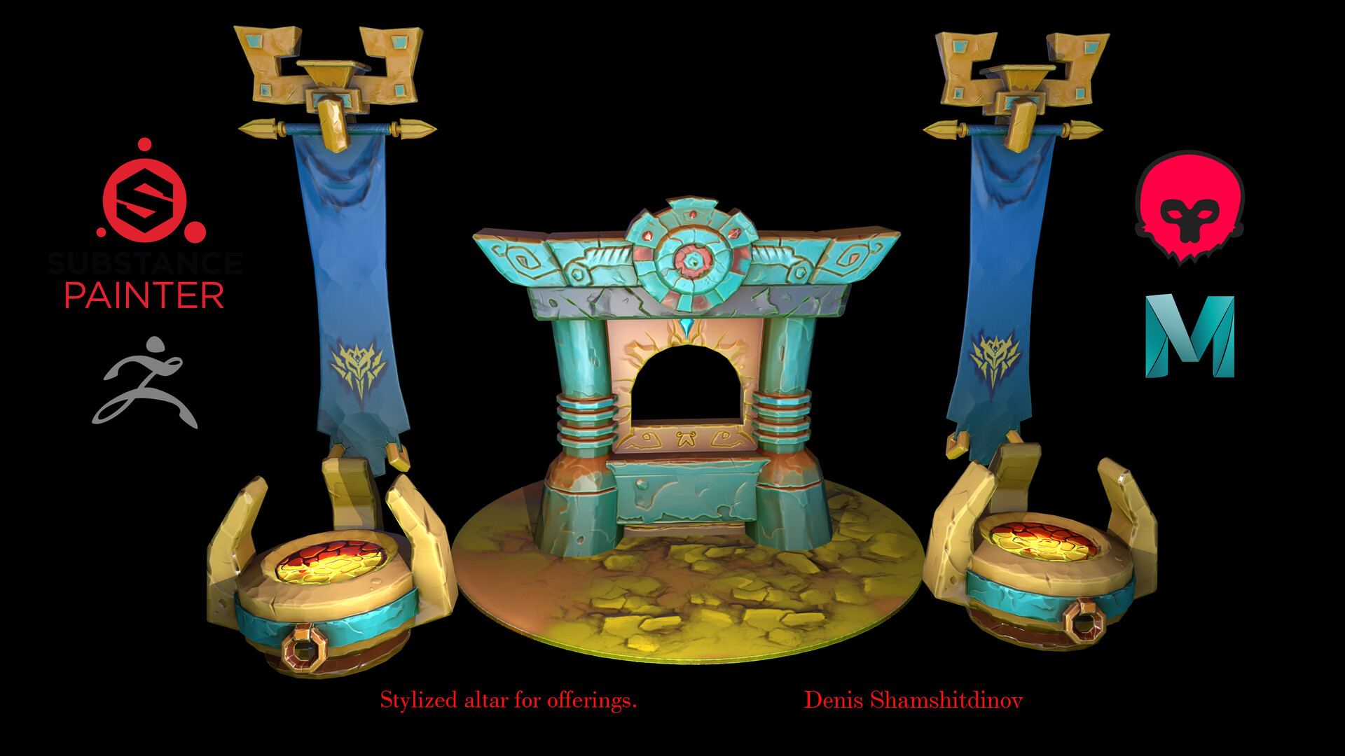 ArtStation - Stylized altar for offerings.