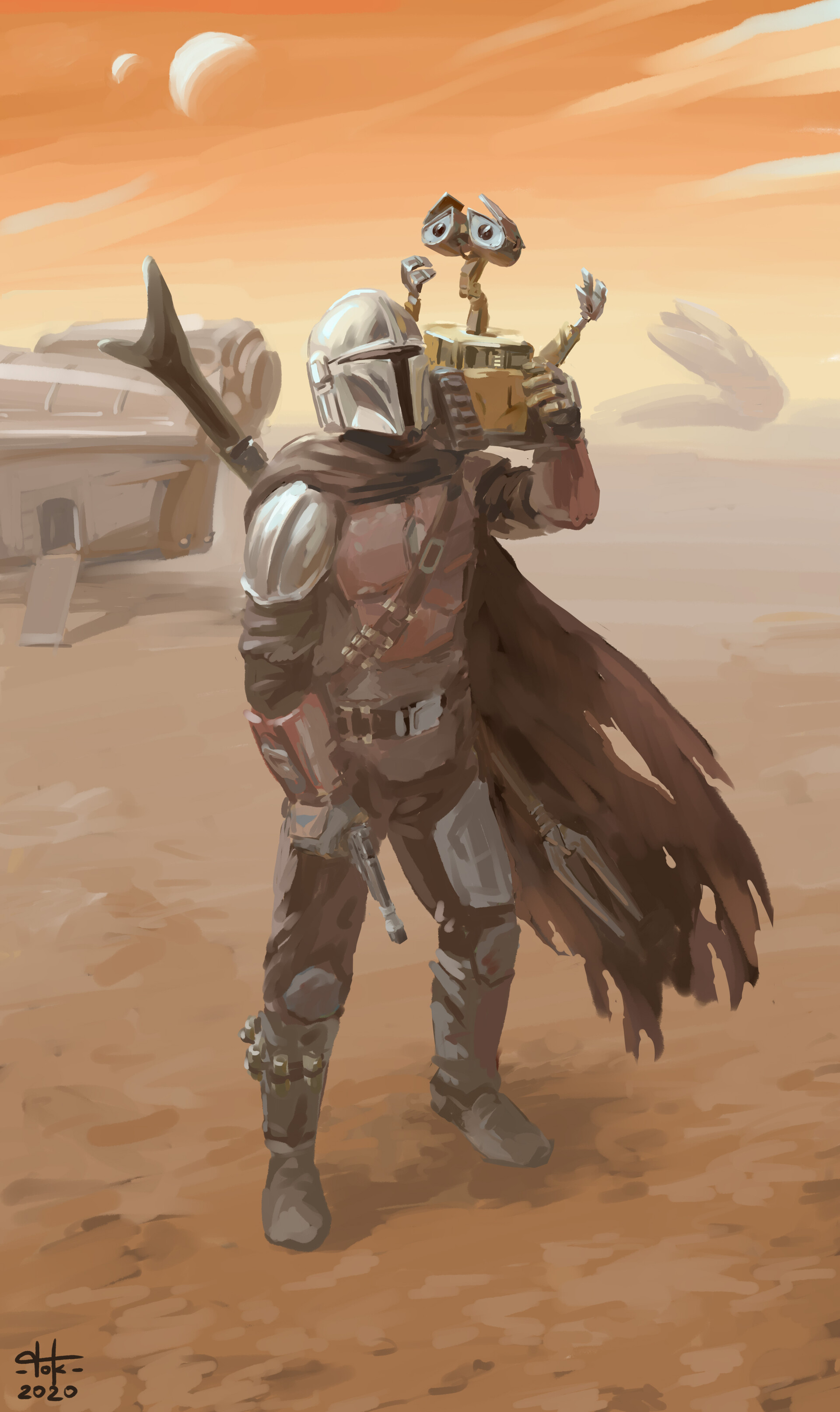 ArtStation - Mandalorian & Wall-E crossover