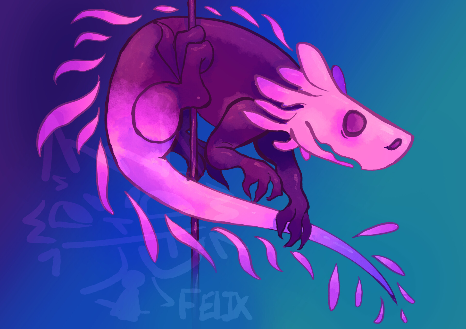 ArtStation - Rain World Pink Lizard