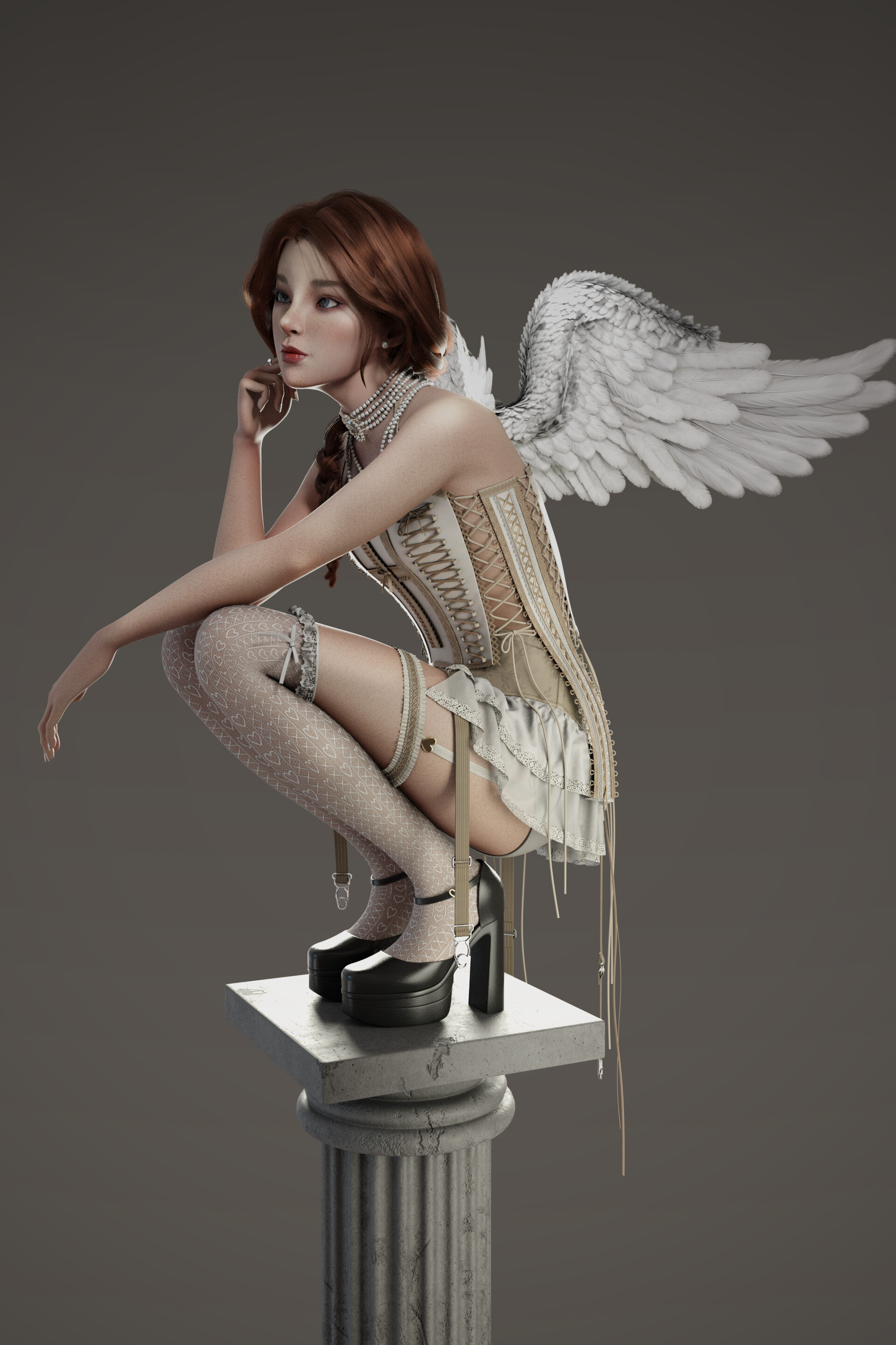 ArtStation - Angle with golden dress