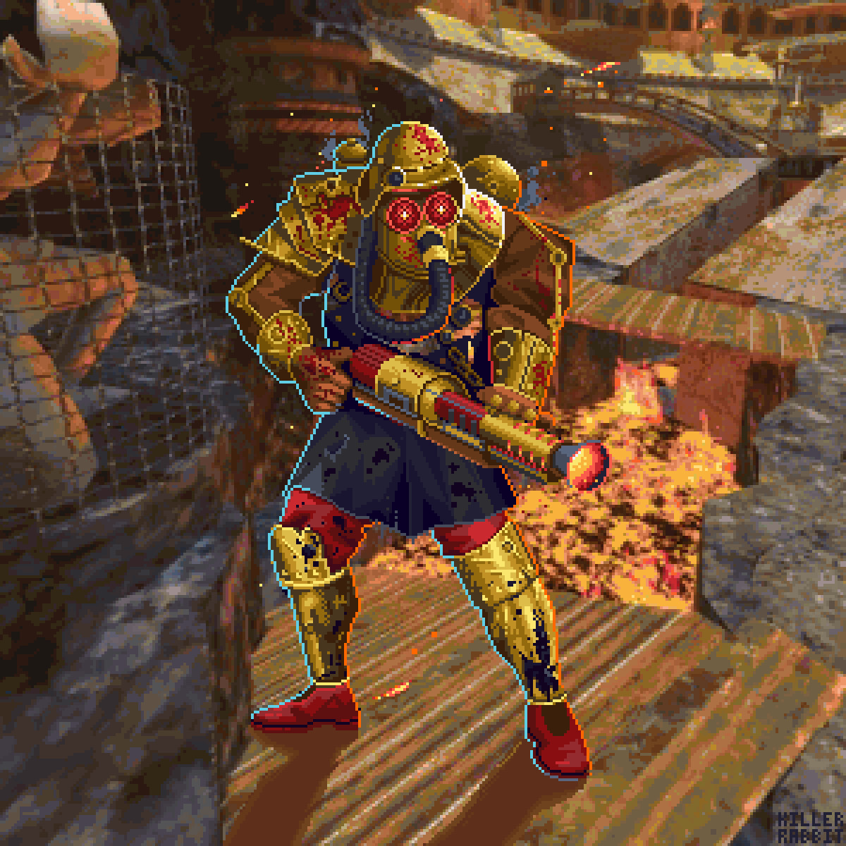 ArtStation - Dieseldome Pixel Art Heavy Pyro