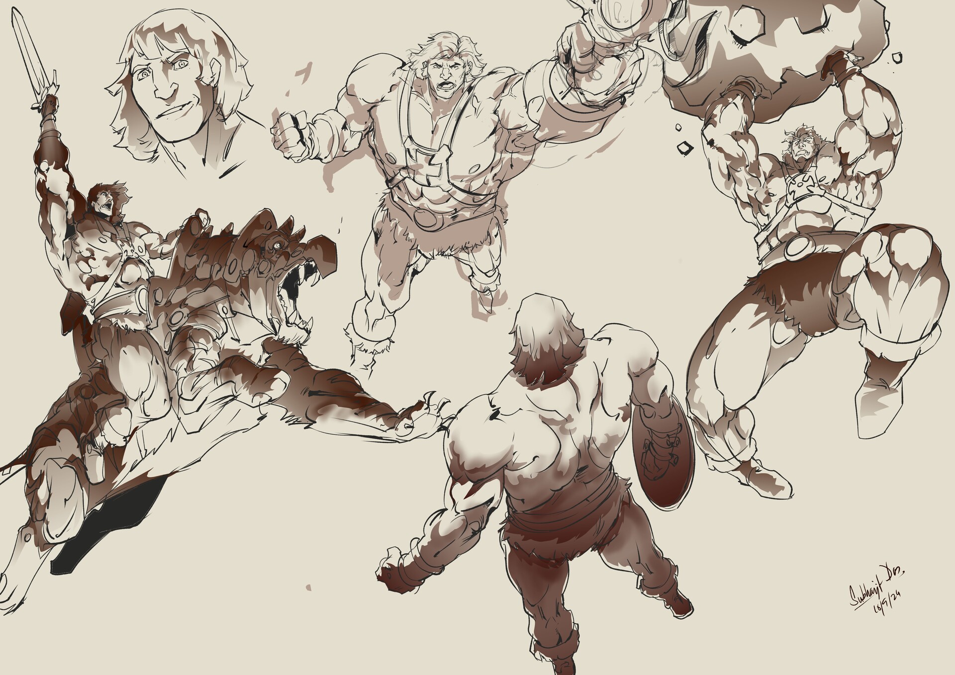 ArtStation - fan art he man charcter sheet