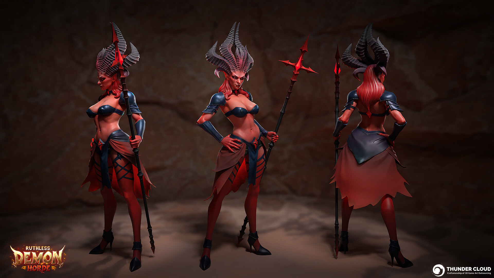 Thunder Cloud Studio - Demon Warlock - Model & Texture Showcase