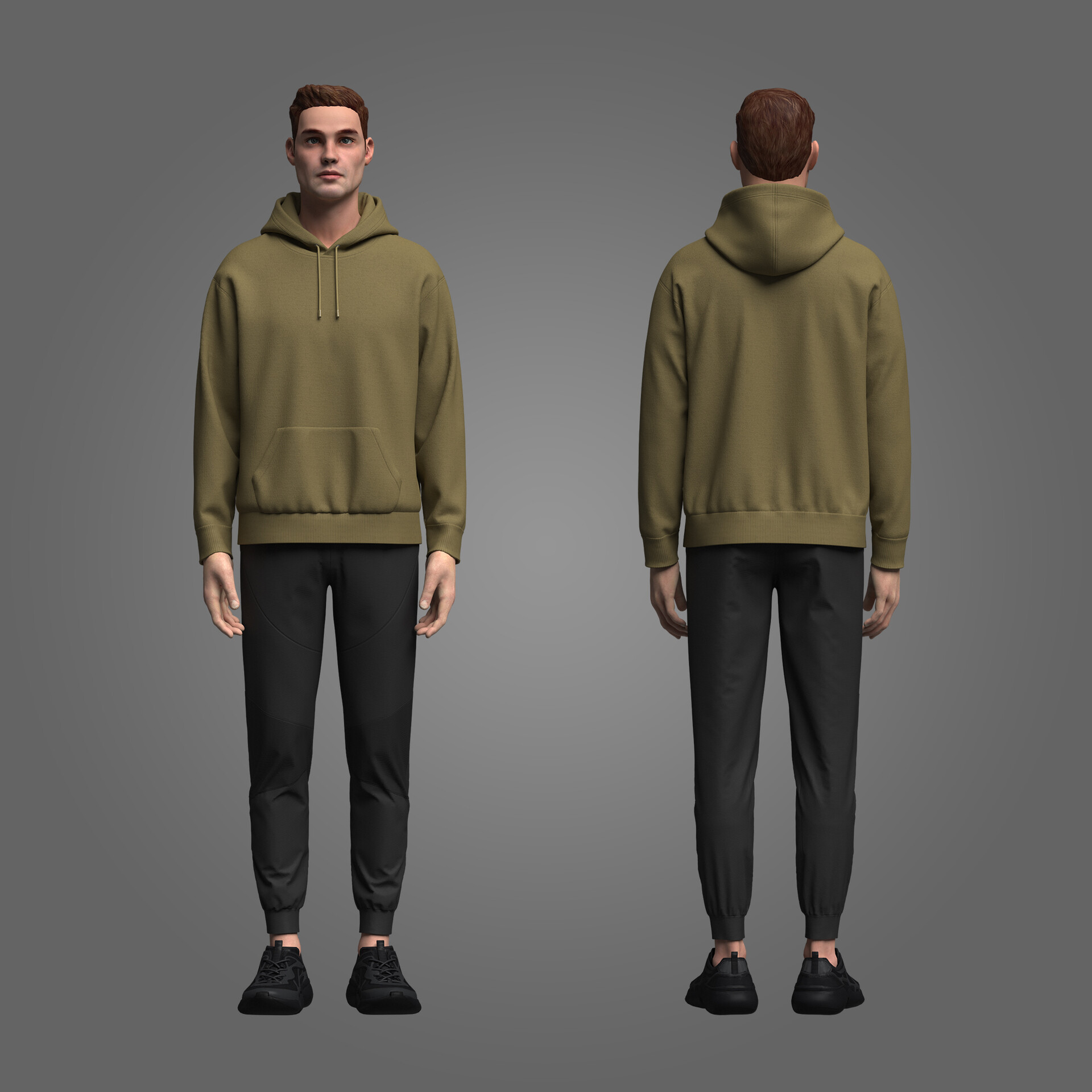 ArtStation - Male Hoodie Outfit 3D Model