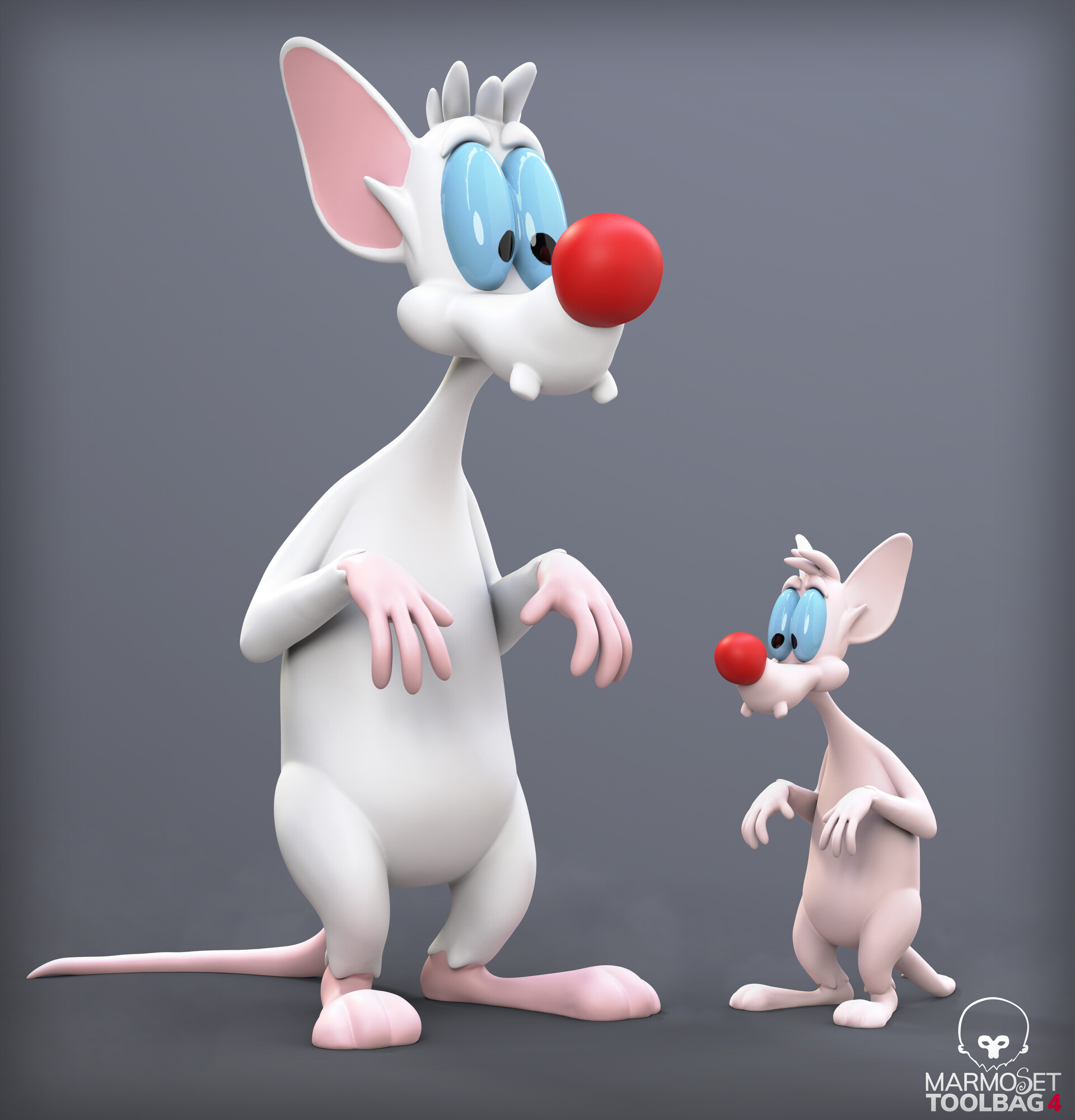 ArtStation - PINKY from the series Pinky and the Brain