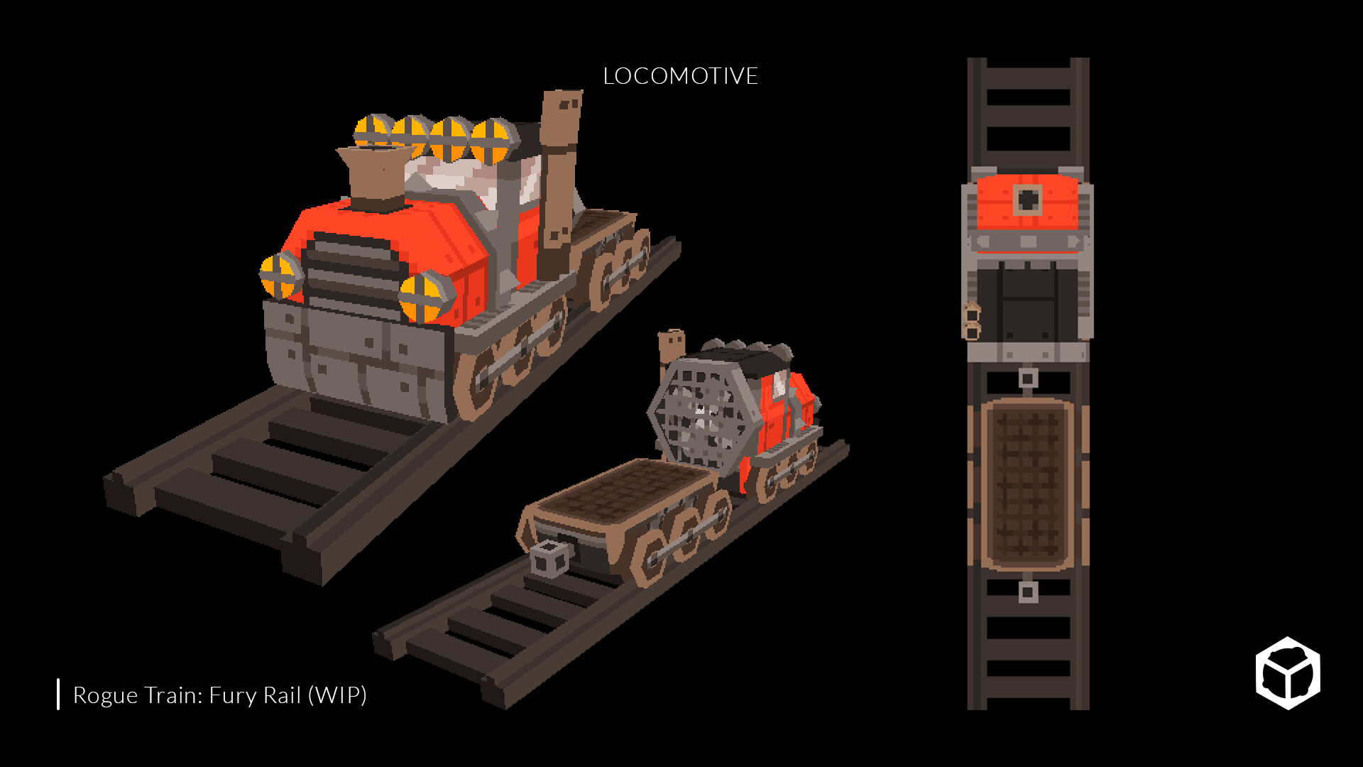 ArtStation - 3D Pixel art - Rogue Train: Fury Rail (WIP)