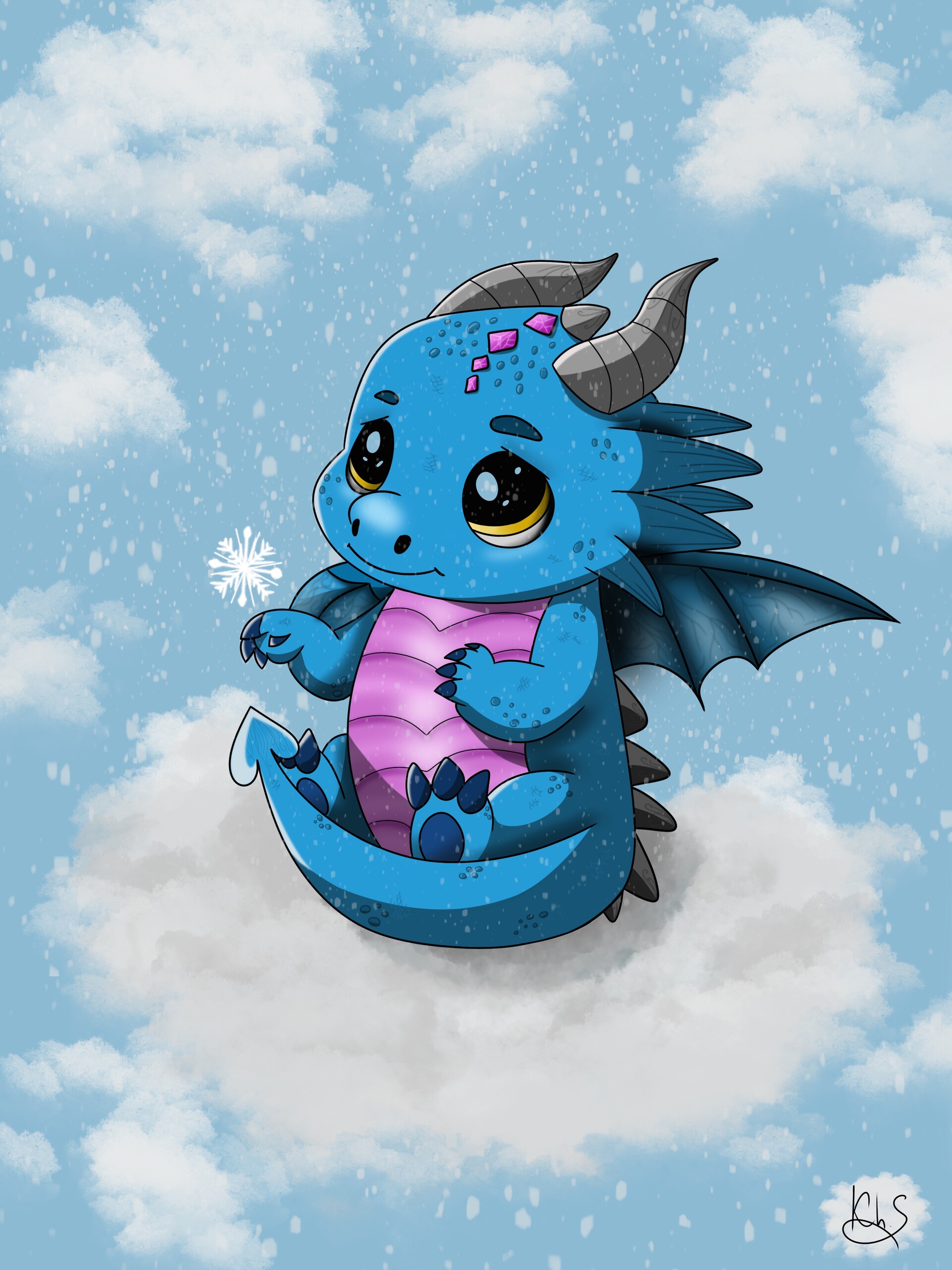 ArtStation - Frosty Baby Dragon