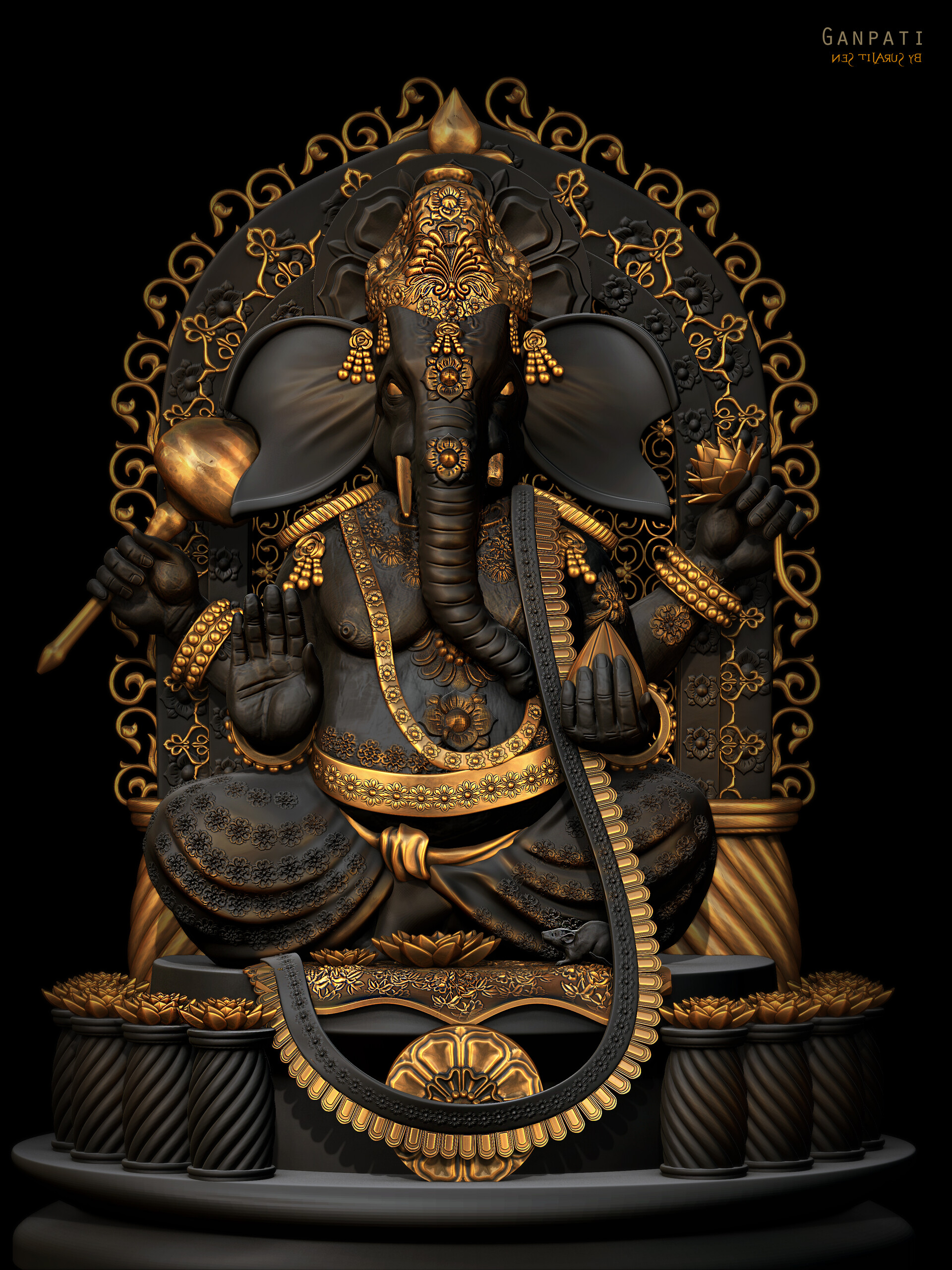 ArtStation - Ganpati – Handmade Sculpture look - by Surajit Sen